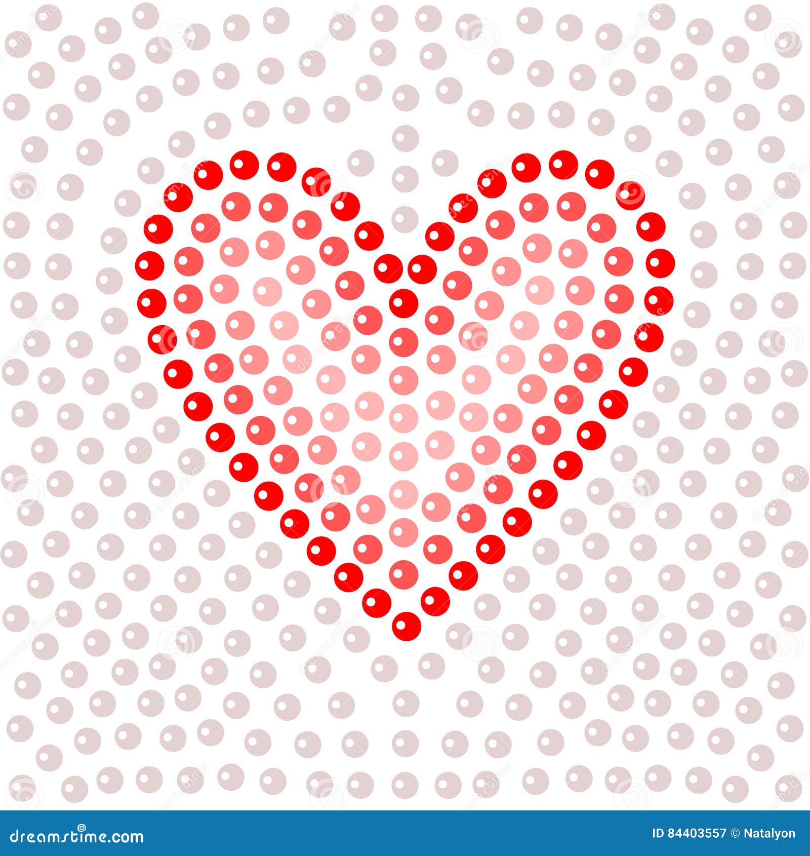Shiny Dot Art Red Heart on White, Vector Illustration Stock Vector ...