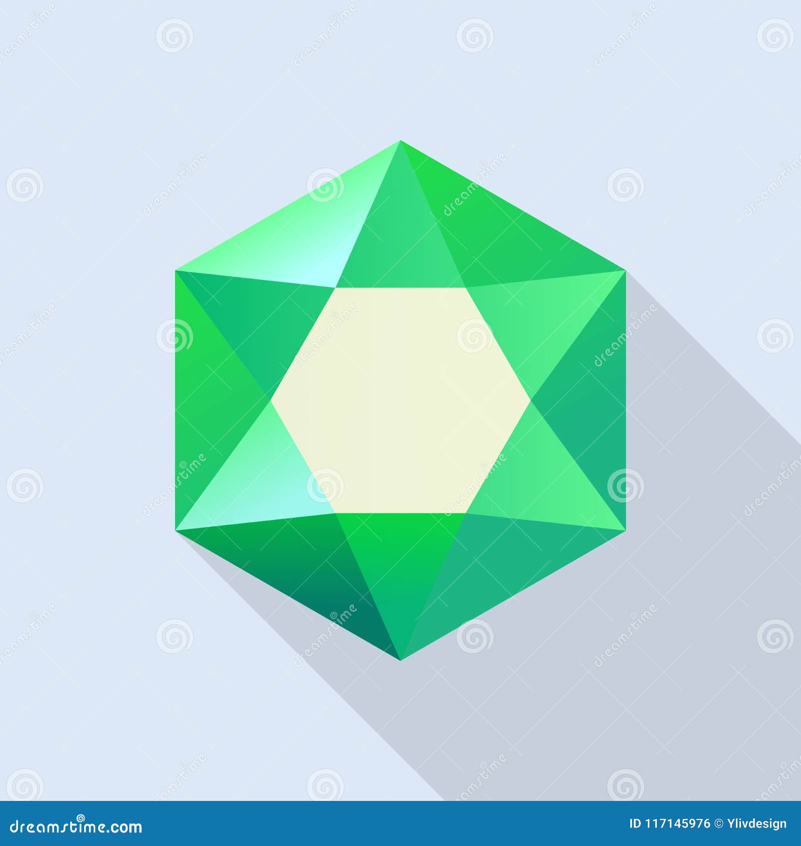 Shiny Emerald Icon, Flat Style Stock Vector - Illustration of bright ...