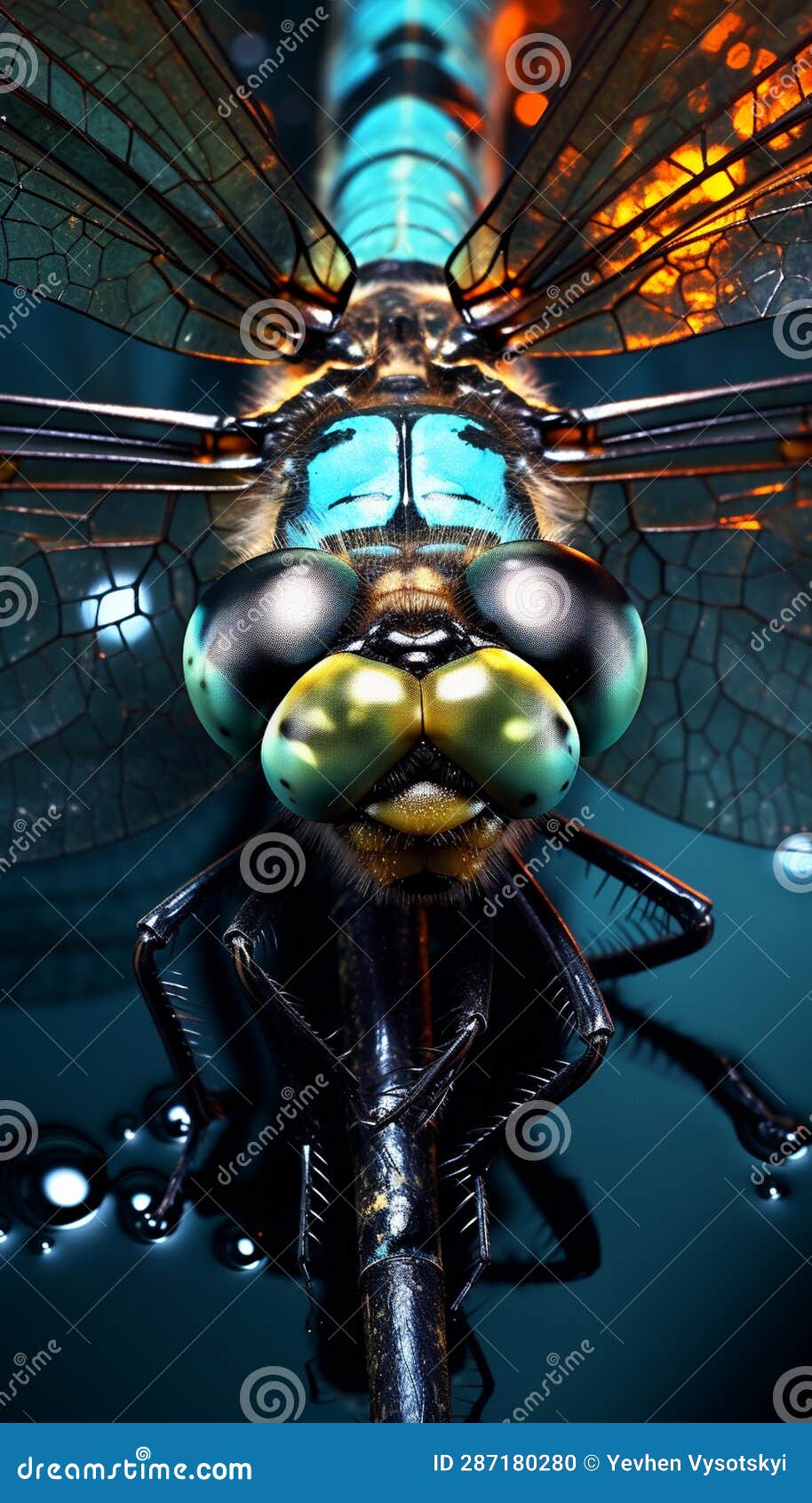 Shiny Eyes the Eyes of a Dragonfly Macro a Reflection _001 Stock ...