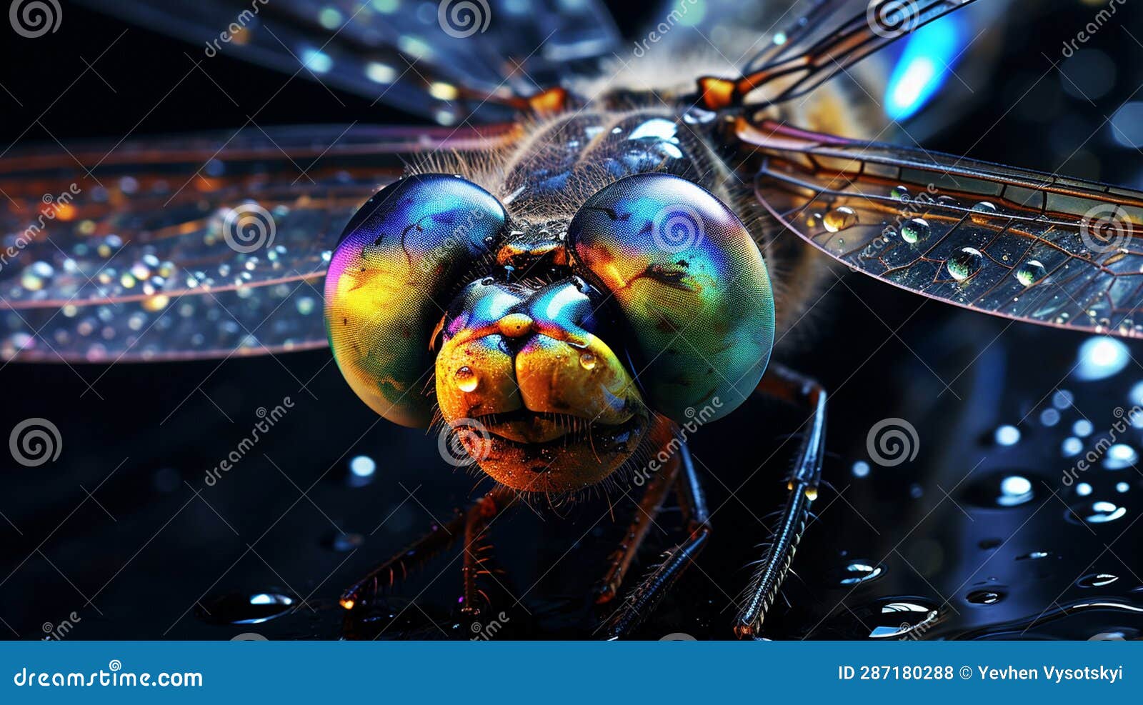 Shiny Eyes the Eyes of a Dragonfly Macro a Reflection _002 Stock ...