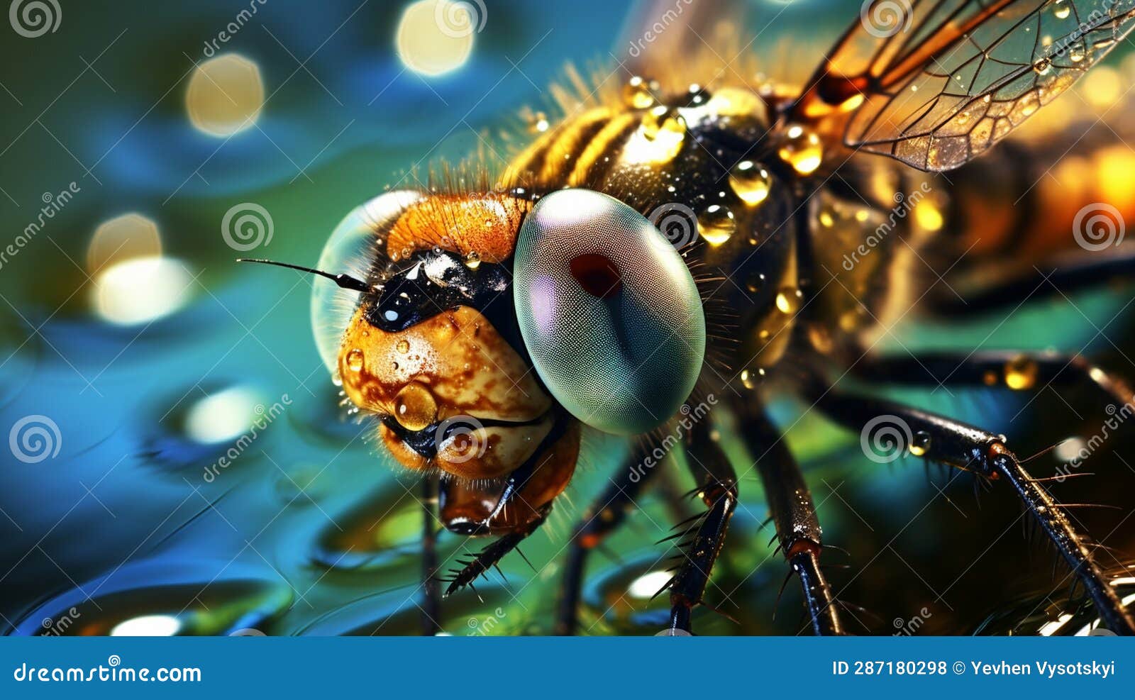 Shiny Eyes the Eyes of a Dragonfly Macro a Reflection _005 Stock ...