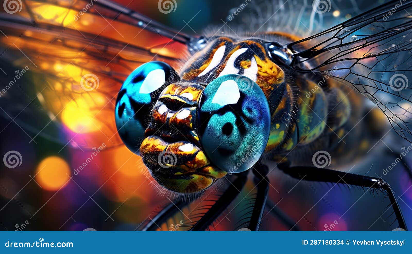 Shiny Eyes the Eyes of a Dragonfly Macro a Reflection _009 Stock ...