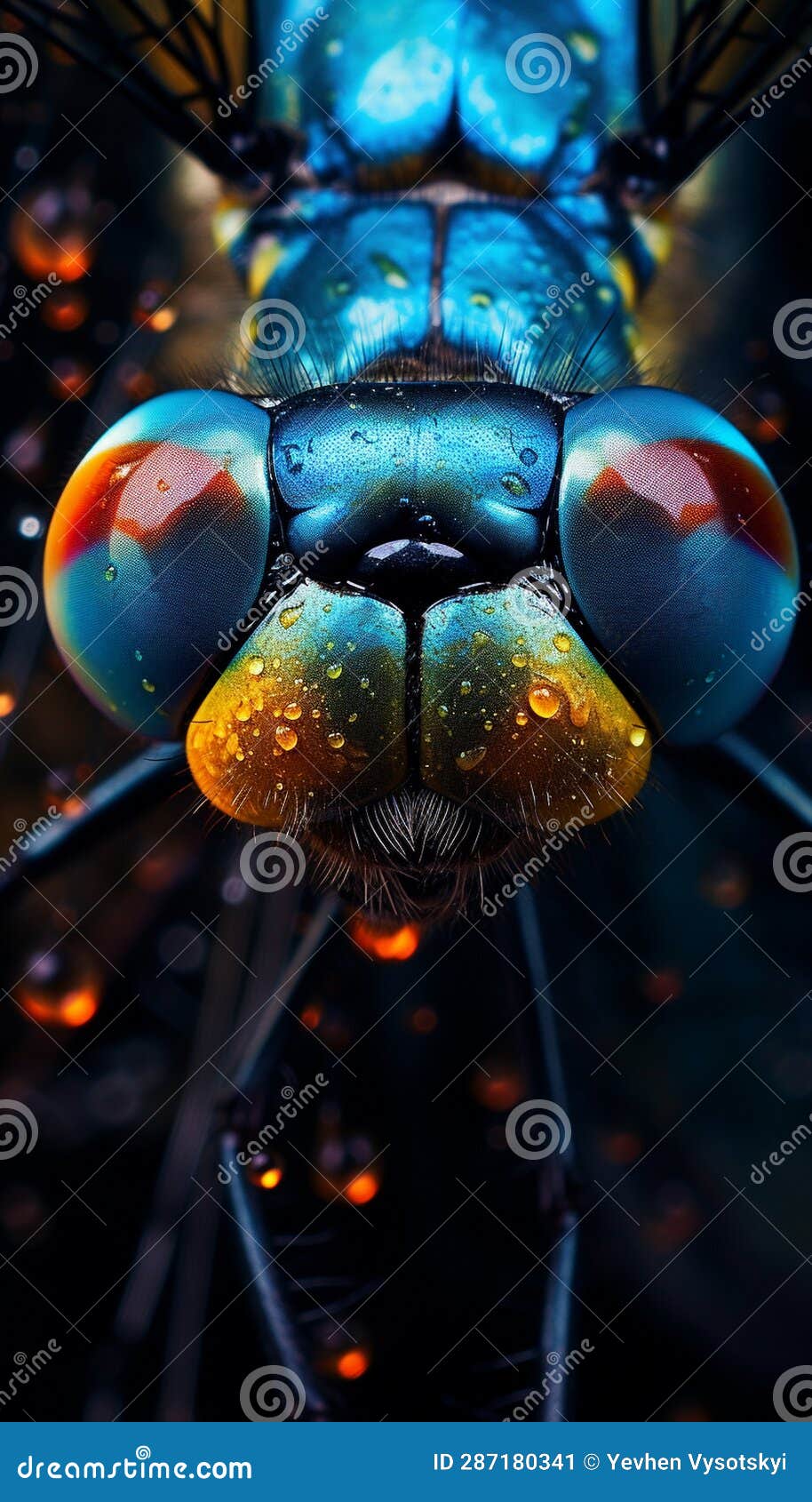 Shiny Eyes the Eyes of a Dragonfly Macro a Reflection _010 Stock ...