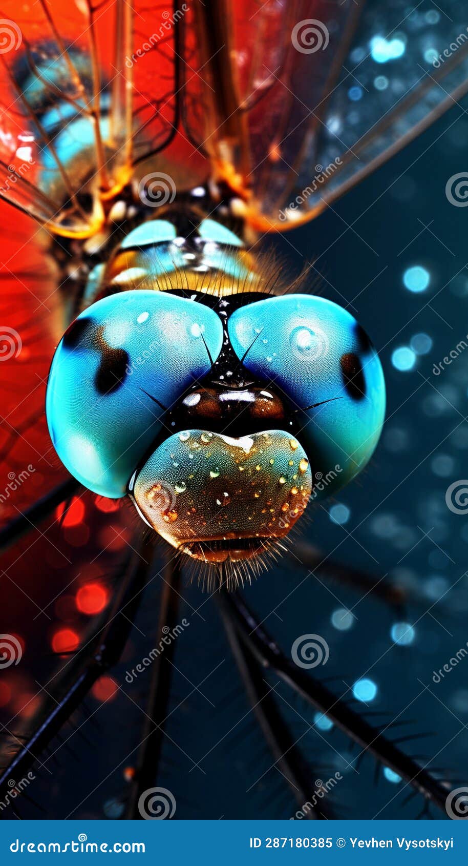 Shiny Eyes the Eyes of a Dragonfly Macro a Reflection _003 Stock ...