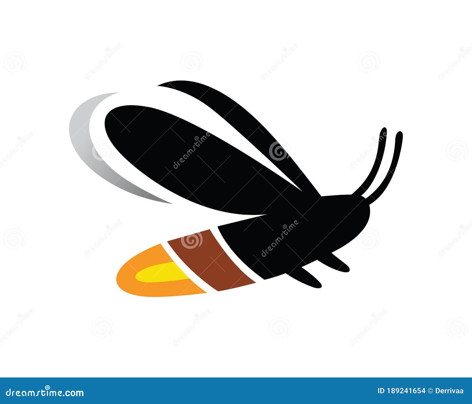 Detailed Firefly Cartoon Character With Flat Design And Line Art Black ...