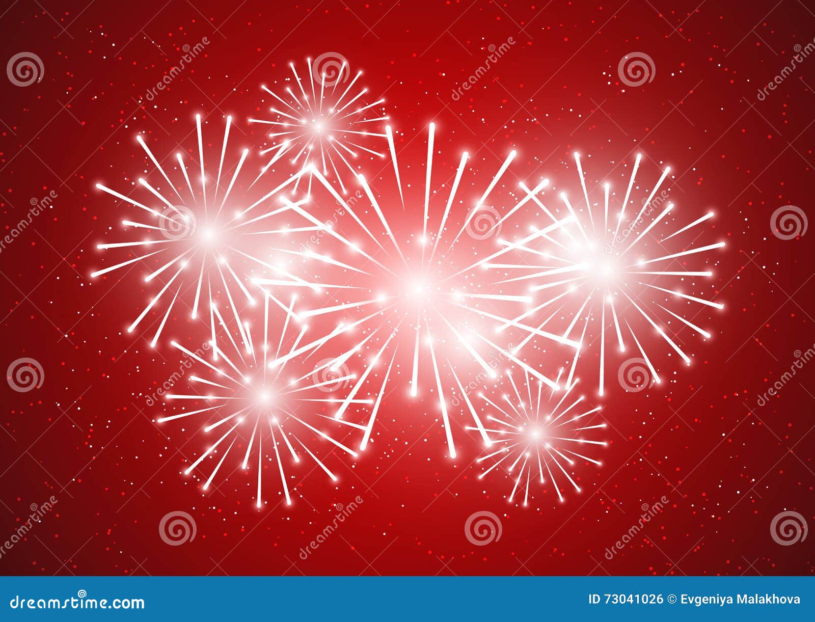 Shiny fireworks on red stock vector. Illustration of independence ...