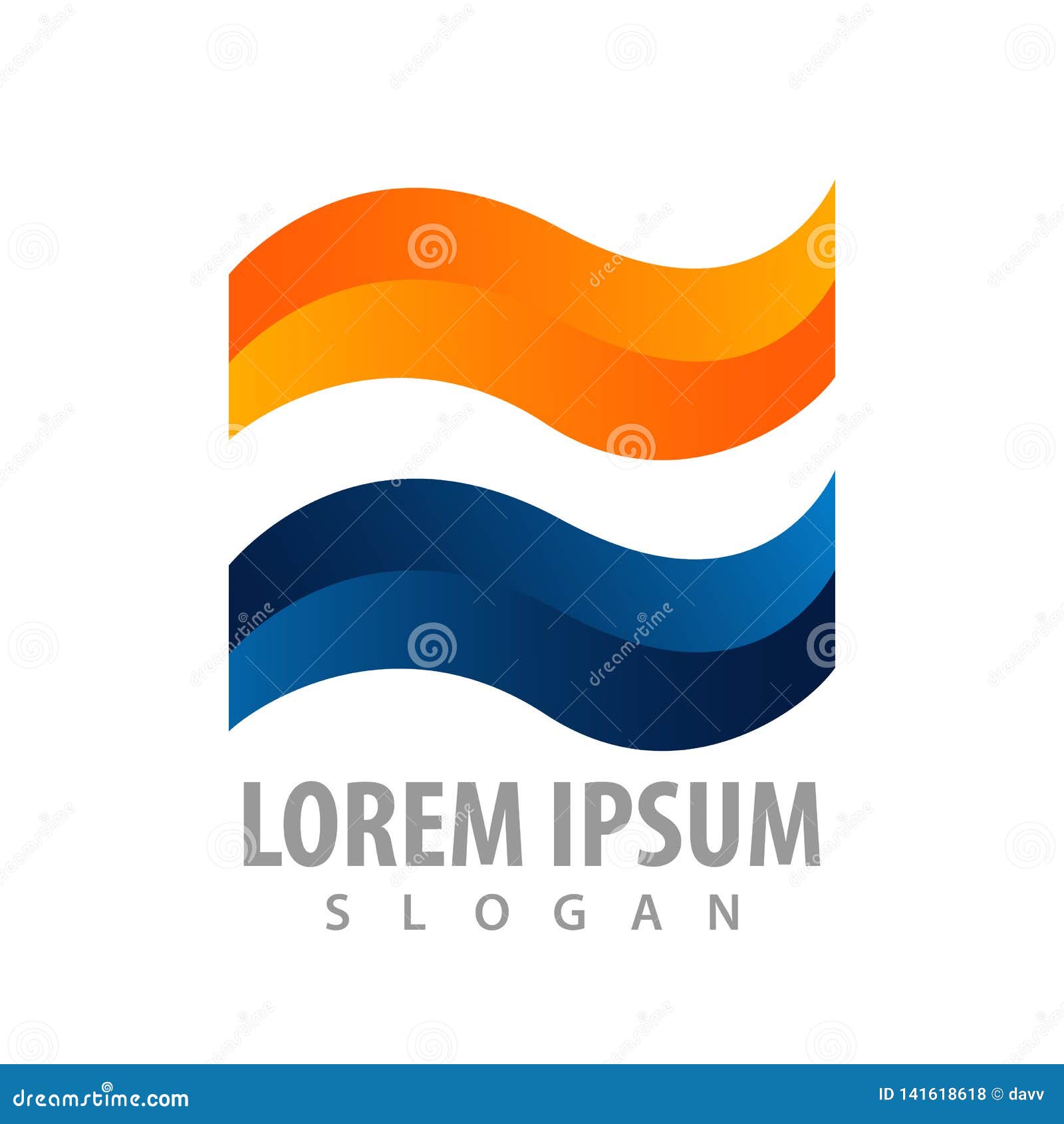 Shiny Flat Wave Logo Concept Design. Symbol Graphic Template Element ...