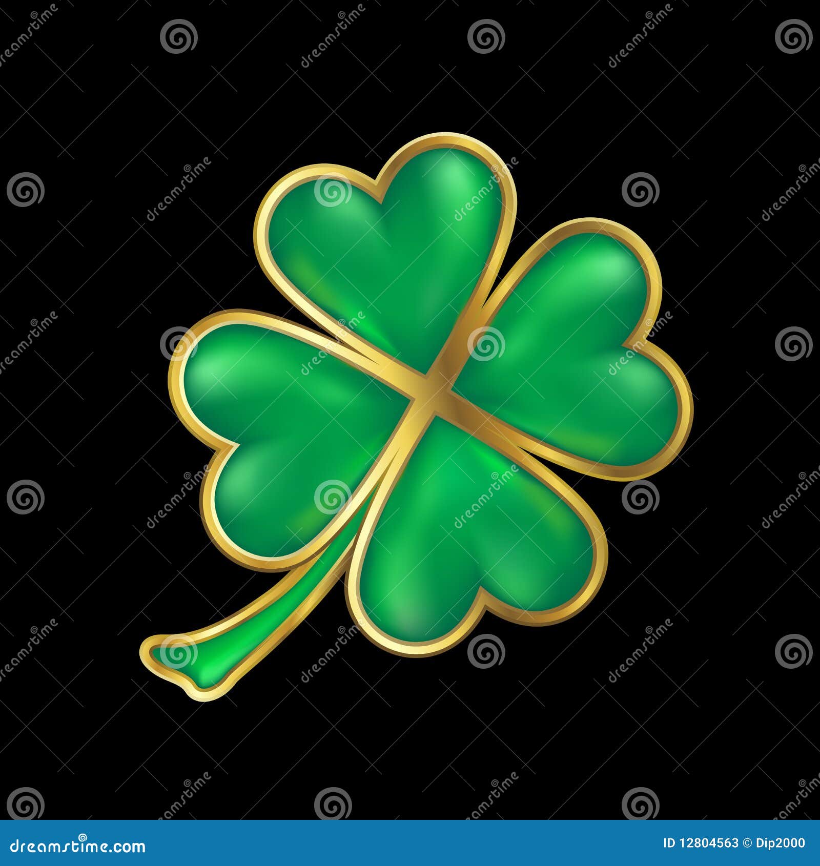 Shiny Four Leaf Clover Cartoon Vector | CartoonDealer.com #12804563