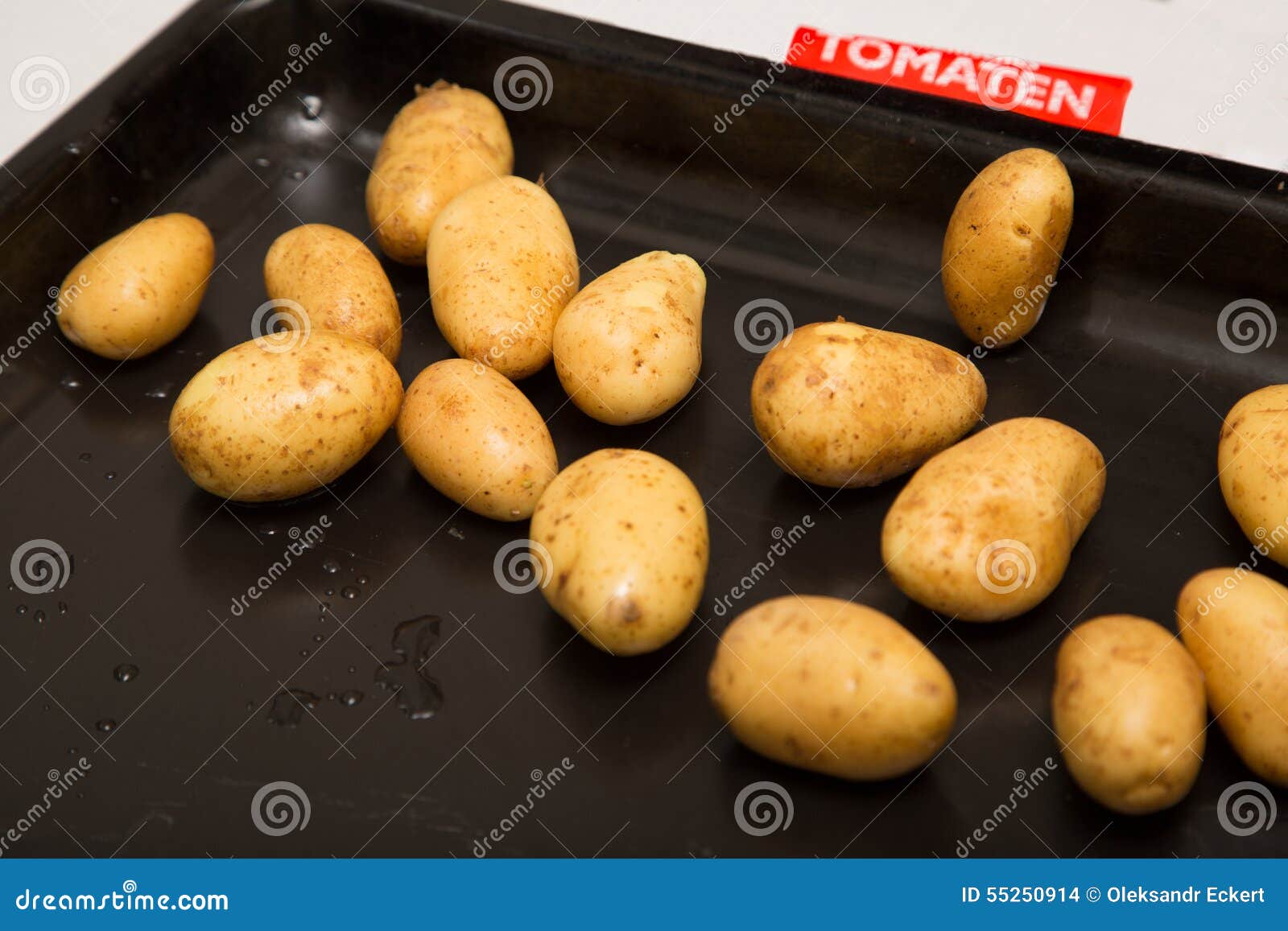 Shiny Fresh Potatoes on an Oven Plate Stock Photo - Image of pattern ...
