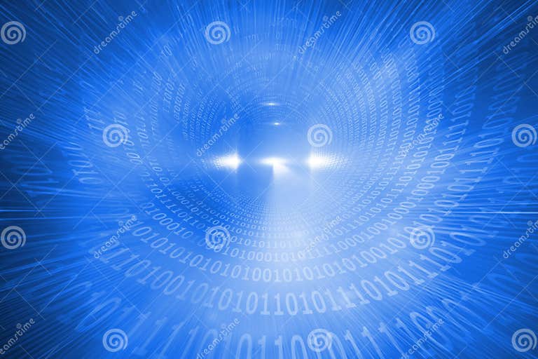 Shiny Futuristic Binary Code Spiral Stock Illustration - Illustration ...