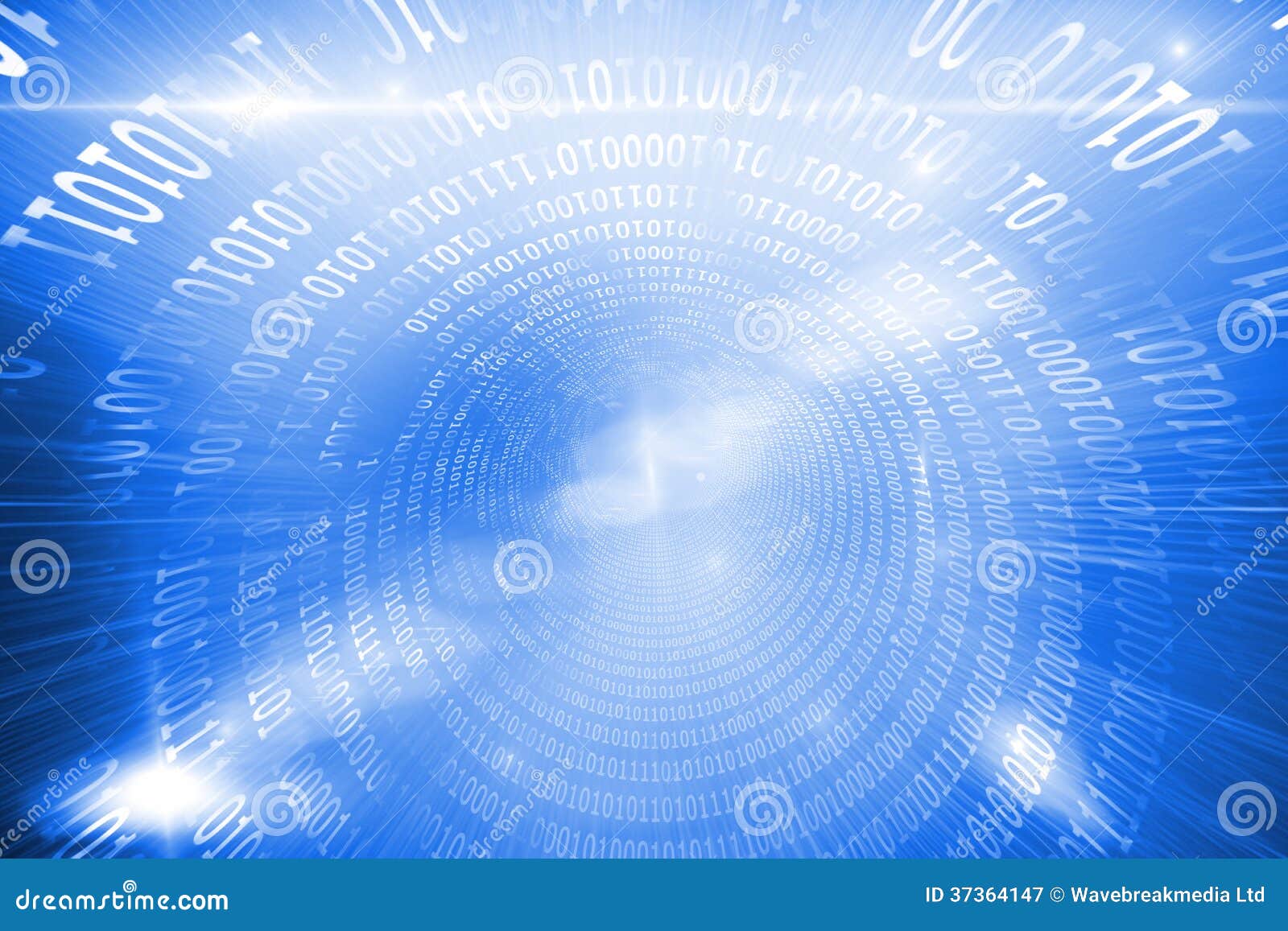 Shiny Futuristic Binary Code Spiral Stock Illustration - Illustration ...