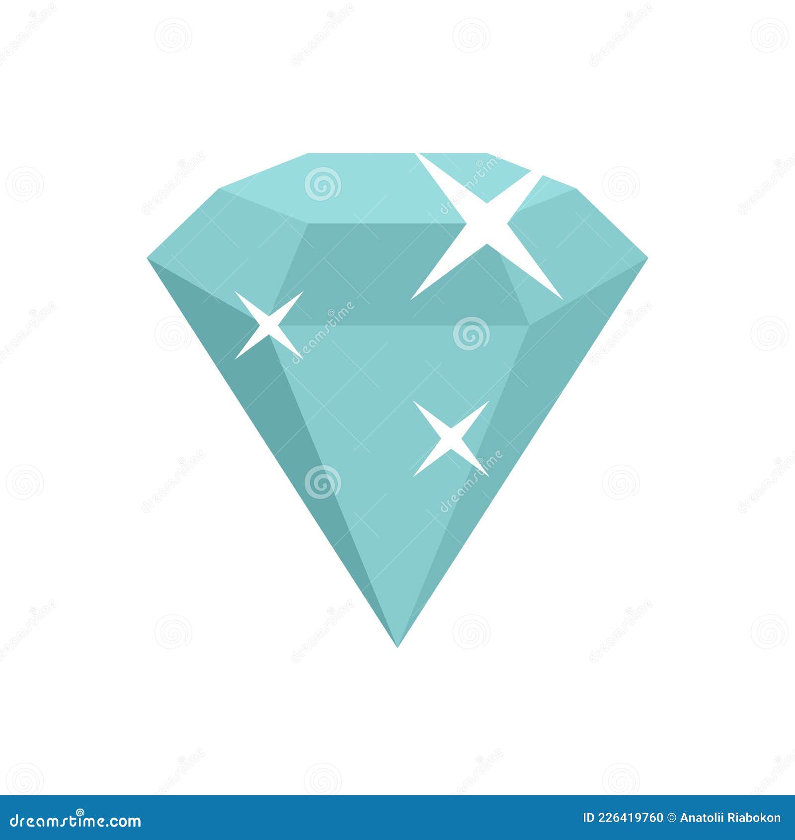 Shiny Game Diamond Icon Flat Isolated Vector Stock Vector ...