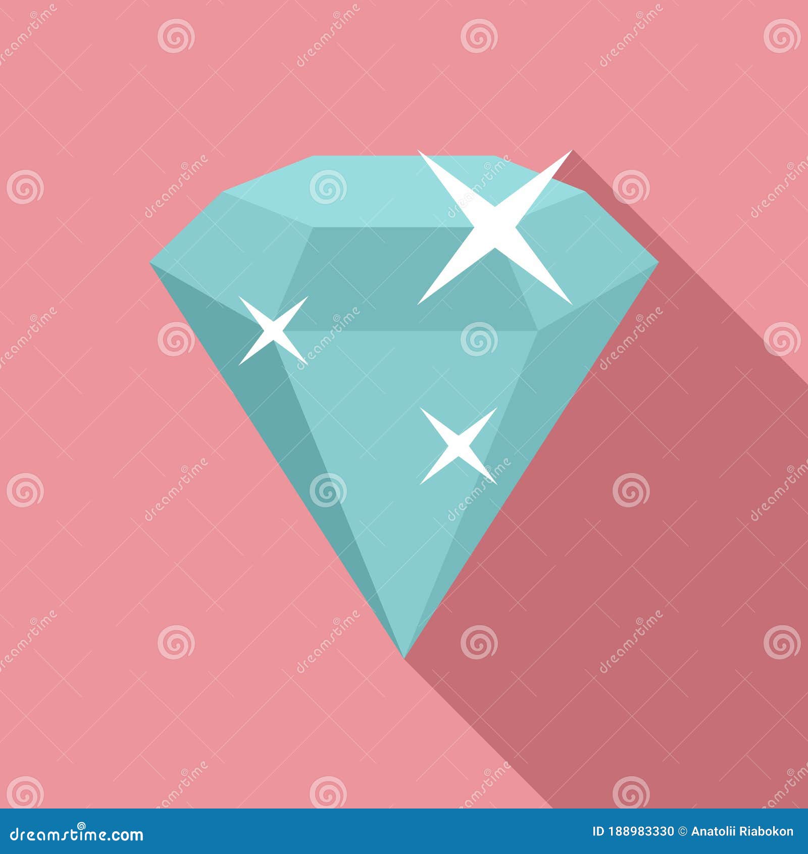 Shiny Game Diamond Icon, Flat Style Stock Vector - Illustration of ...
