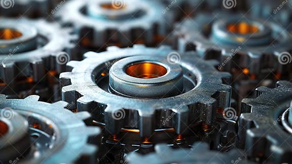 Shiny Gears As a Technological Background Stock Illustration ...