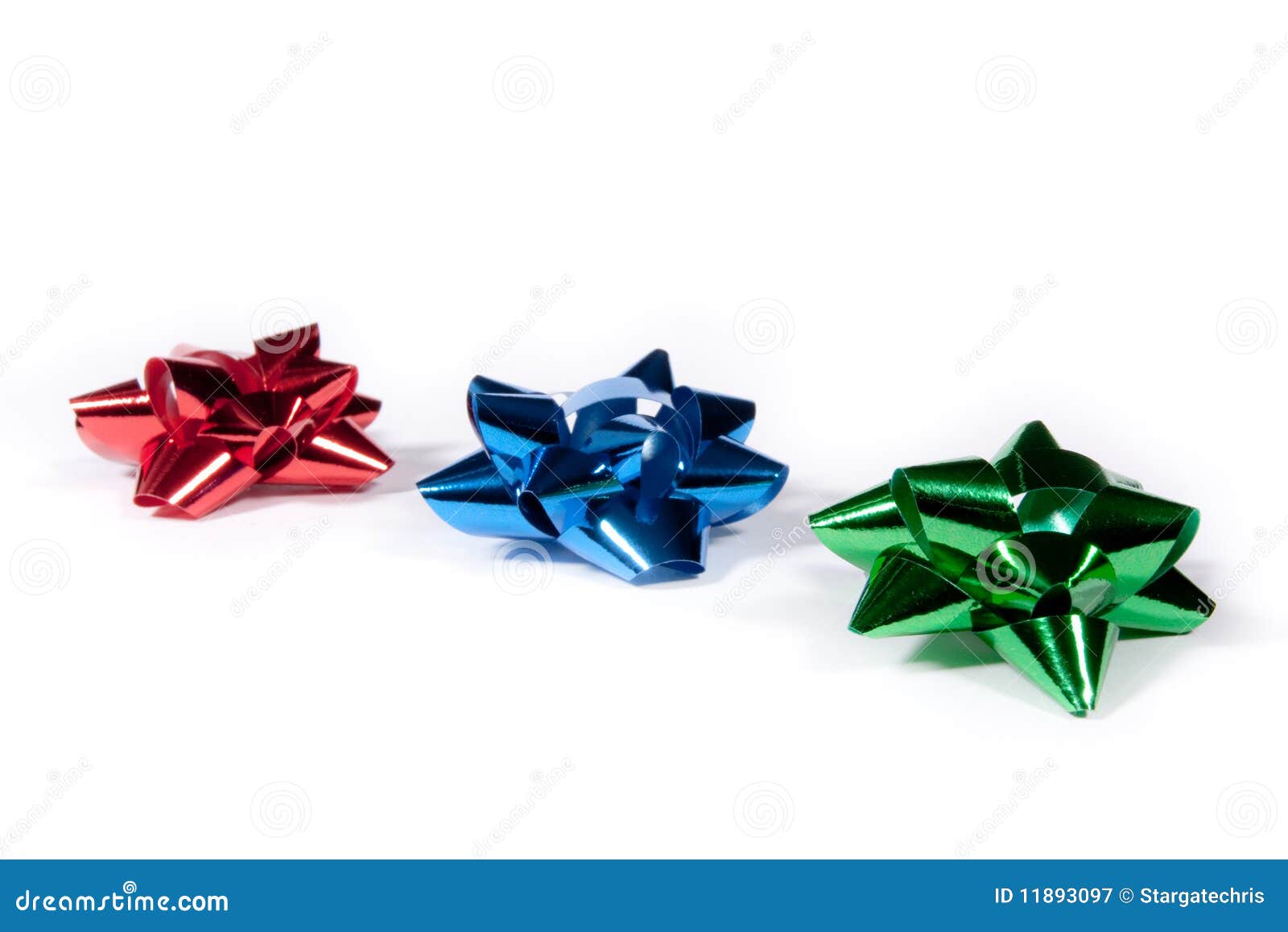 Shiny Gift Bows stock image. Image of blue, shallow, seasonal - 11893097