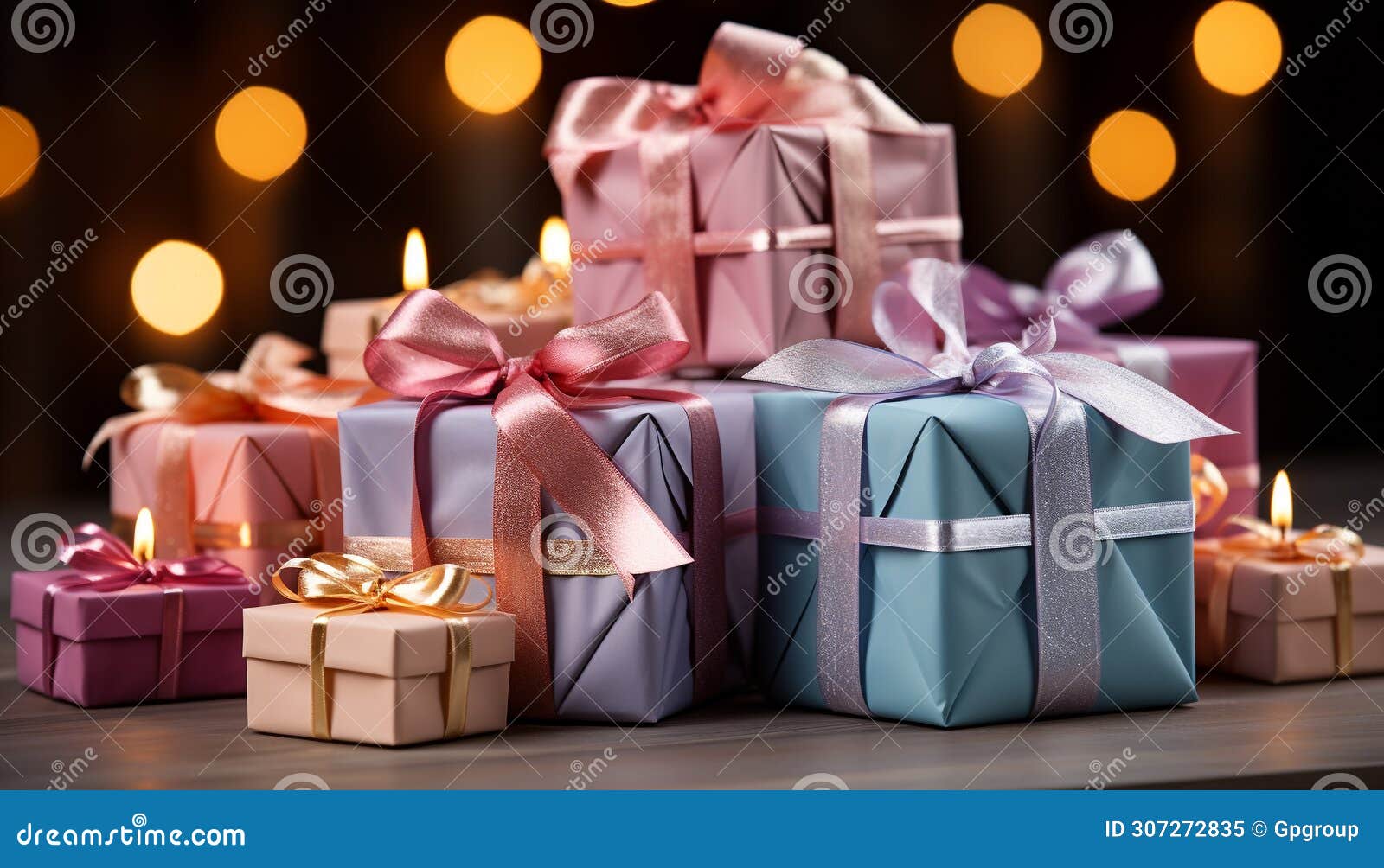 A Shiny Gift Box Wrapped in Colorful Wrapping Paper Generated by AI ...