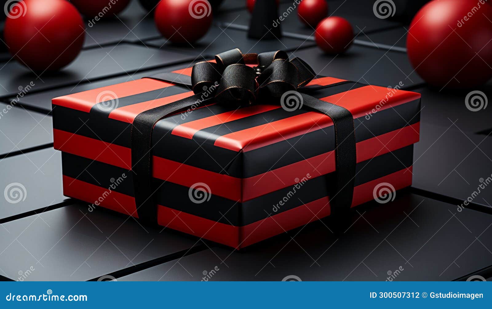 A Shiny Gift Box Wrapped in Festive Wrapping Paper Generated by AI ...