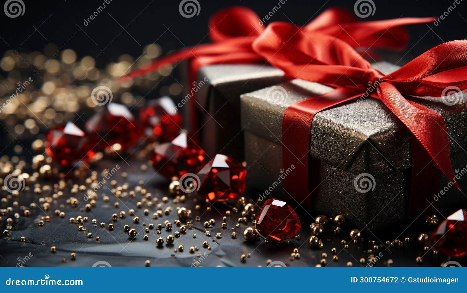 A Shiny Gift Box Wrapped in Glitter, a Celebration Generated by AI ...