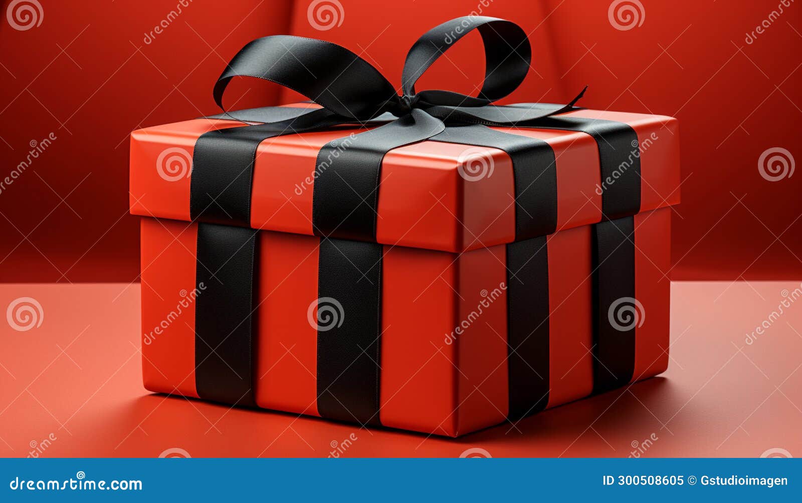 A Shiny Gift Box Wrapped in Red Wrapping Paper Generated by AI Stock ...