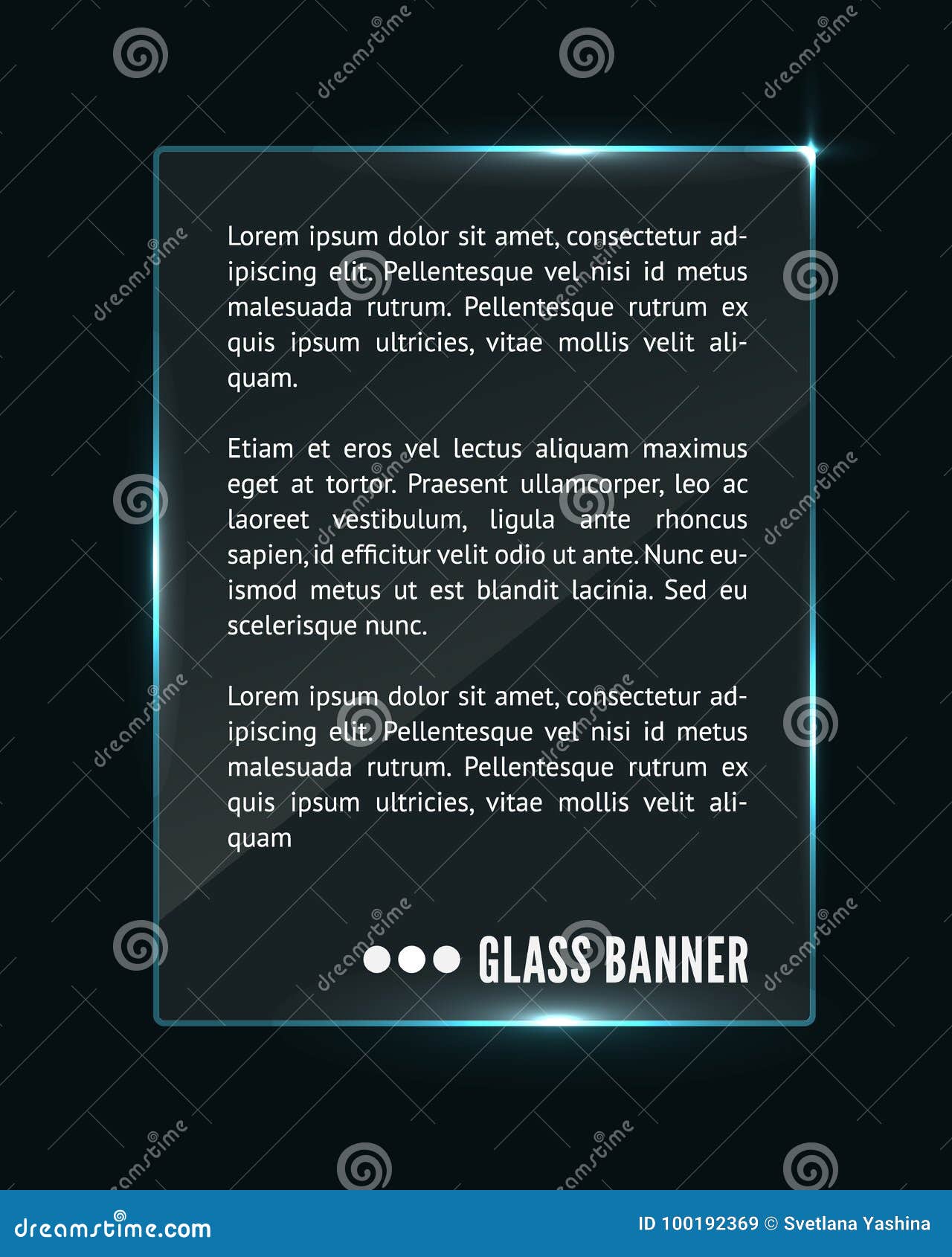 Glass banner vector stock vector. Illustration of website - 100192369