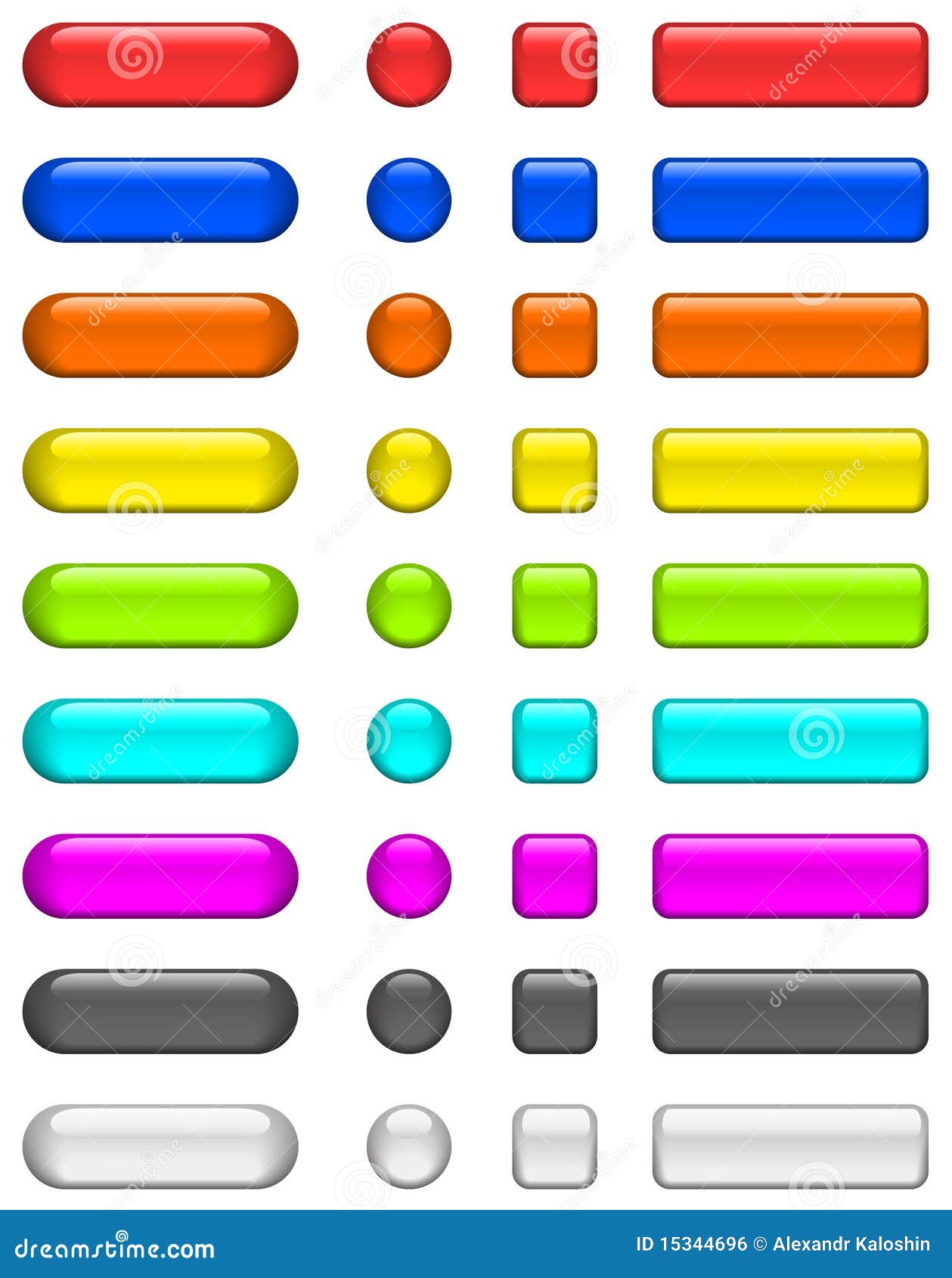 Shiny glass buttons stock vector. Illustration of shiny - 15344696