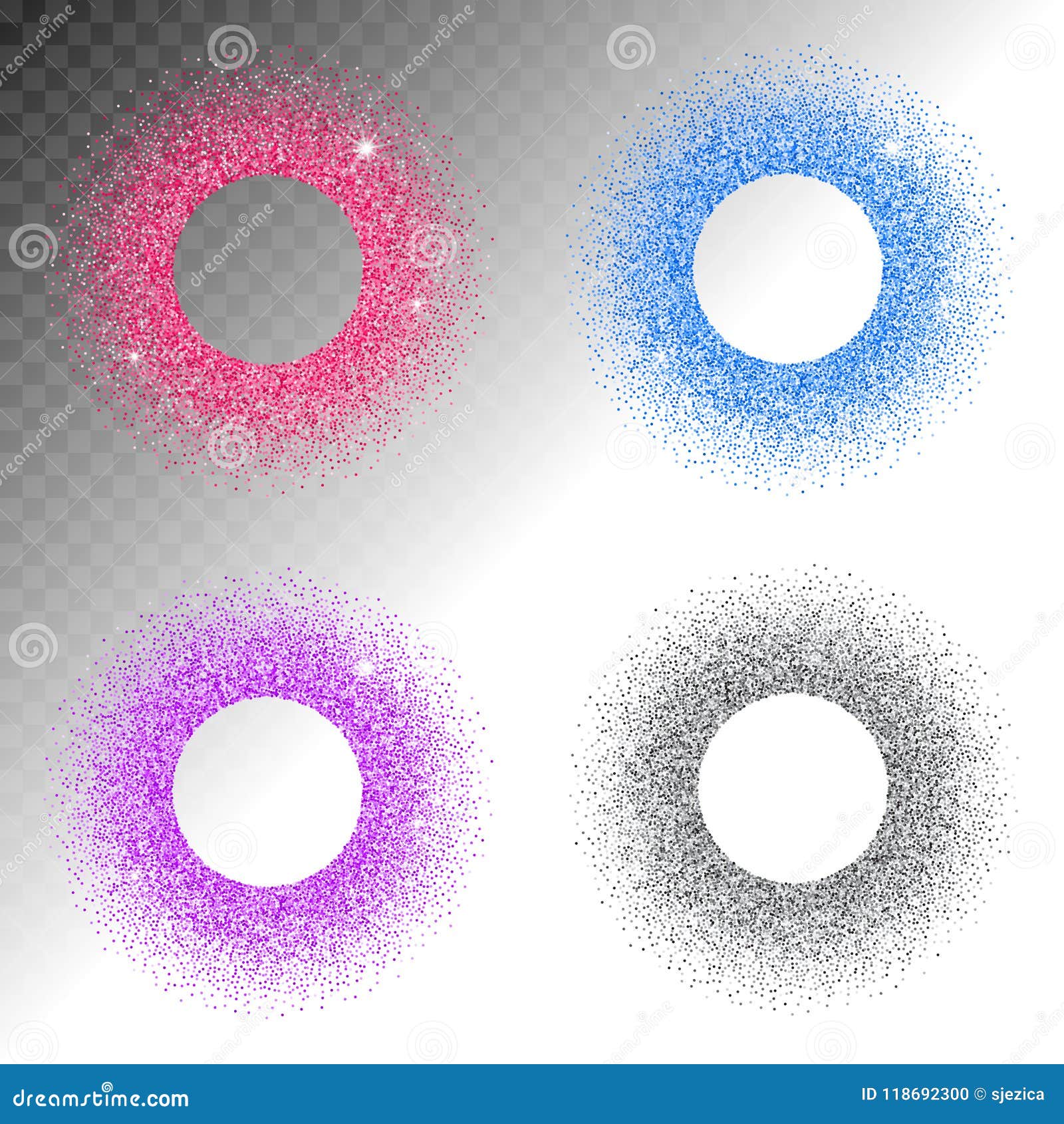 Shiny Glitter Transparent Frames Set Stock Vector - Illustration of ...