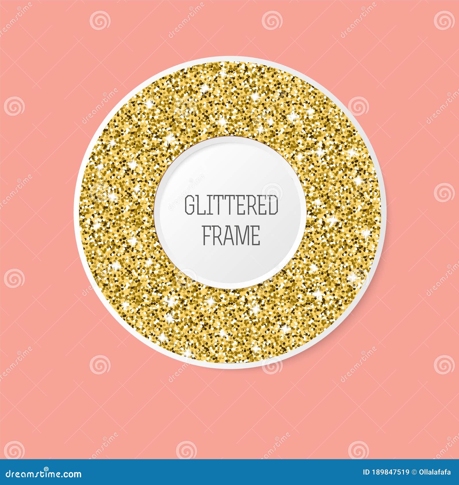 Shiny Glittered Round Frame. Vector Design. Stock Vector - Illustration ...