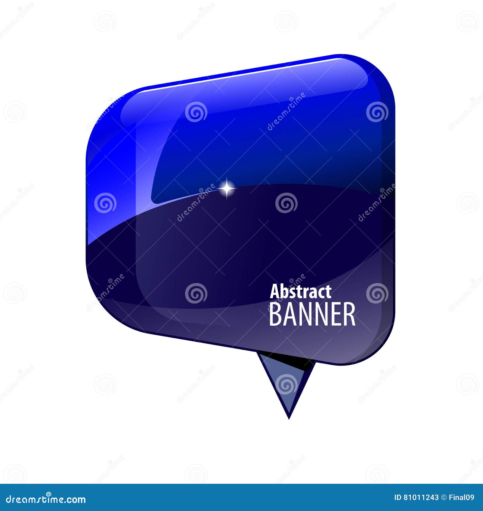 Shiny gloss blue 3d banner stock vector. Illustration of label - 81011243