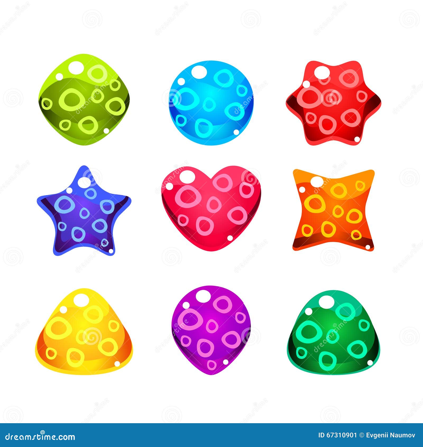 Shiny Glossy Colorful Shapes, Vector Set Stock Vector - Illustration of ...