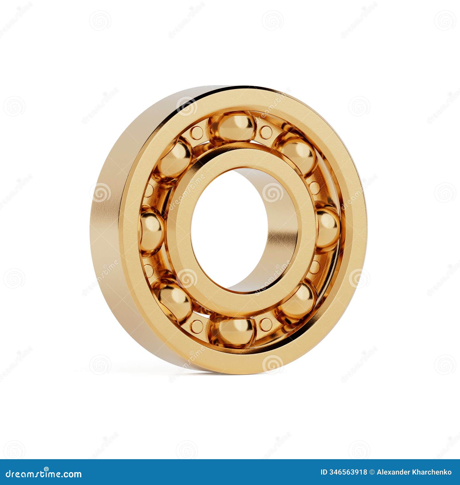 Shiny Gold Ball Bearing. 3d Rendering Stock Photo - Image of round ...