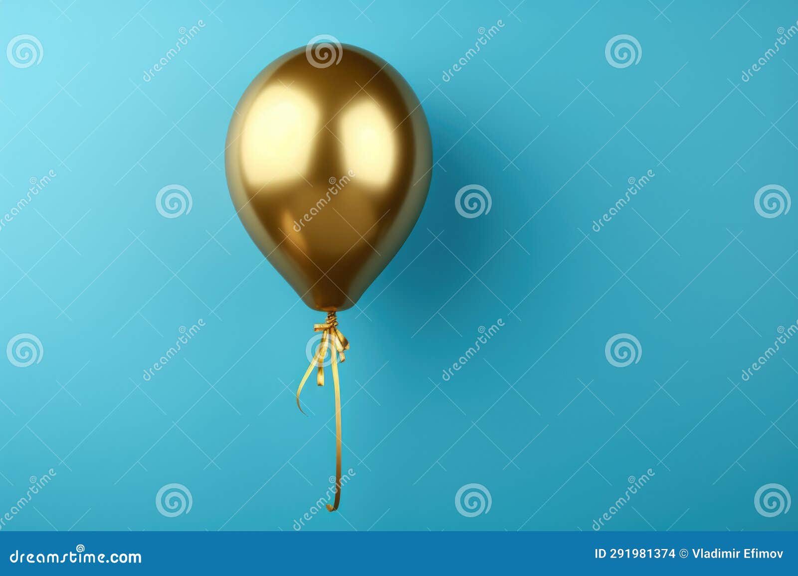 Shiny Gold Balloon with String Attached. Perfect for Celebrations and ...