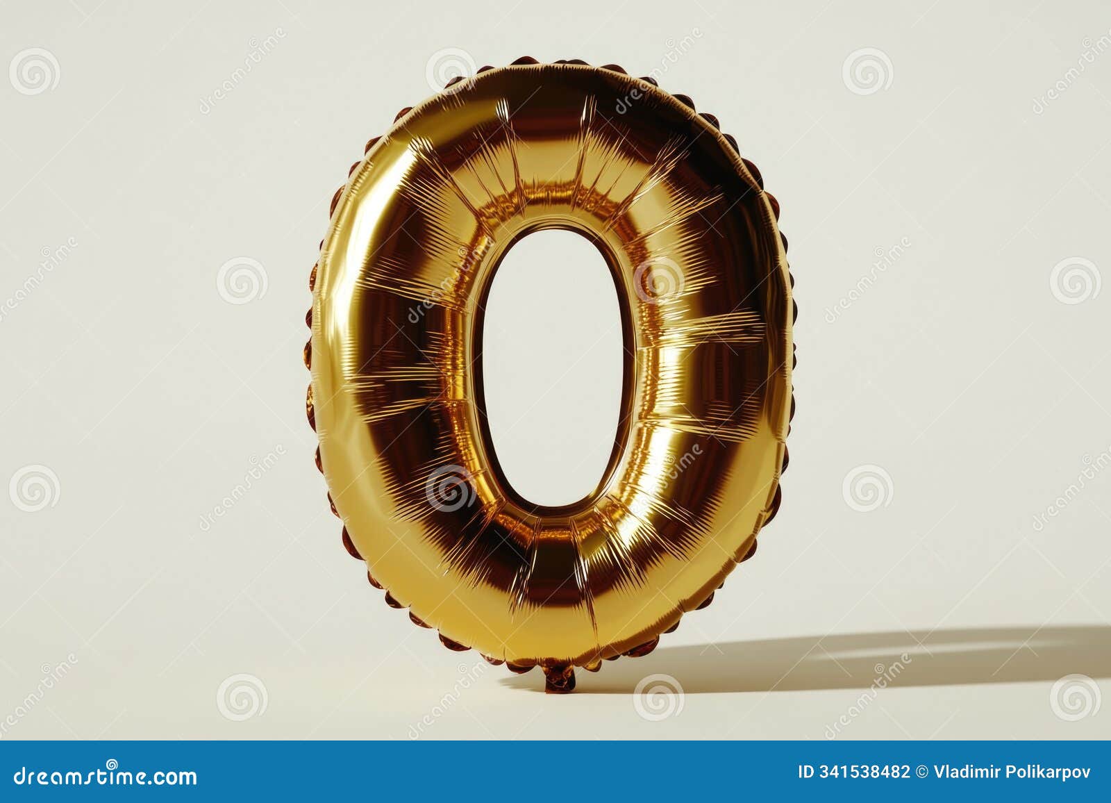 A Shiny Gold Balloon with a Zero Shape, Ideal for Party Decorations or ...