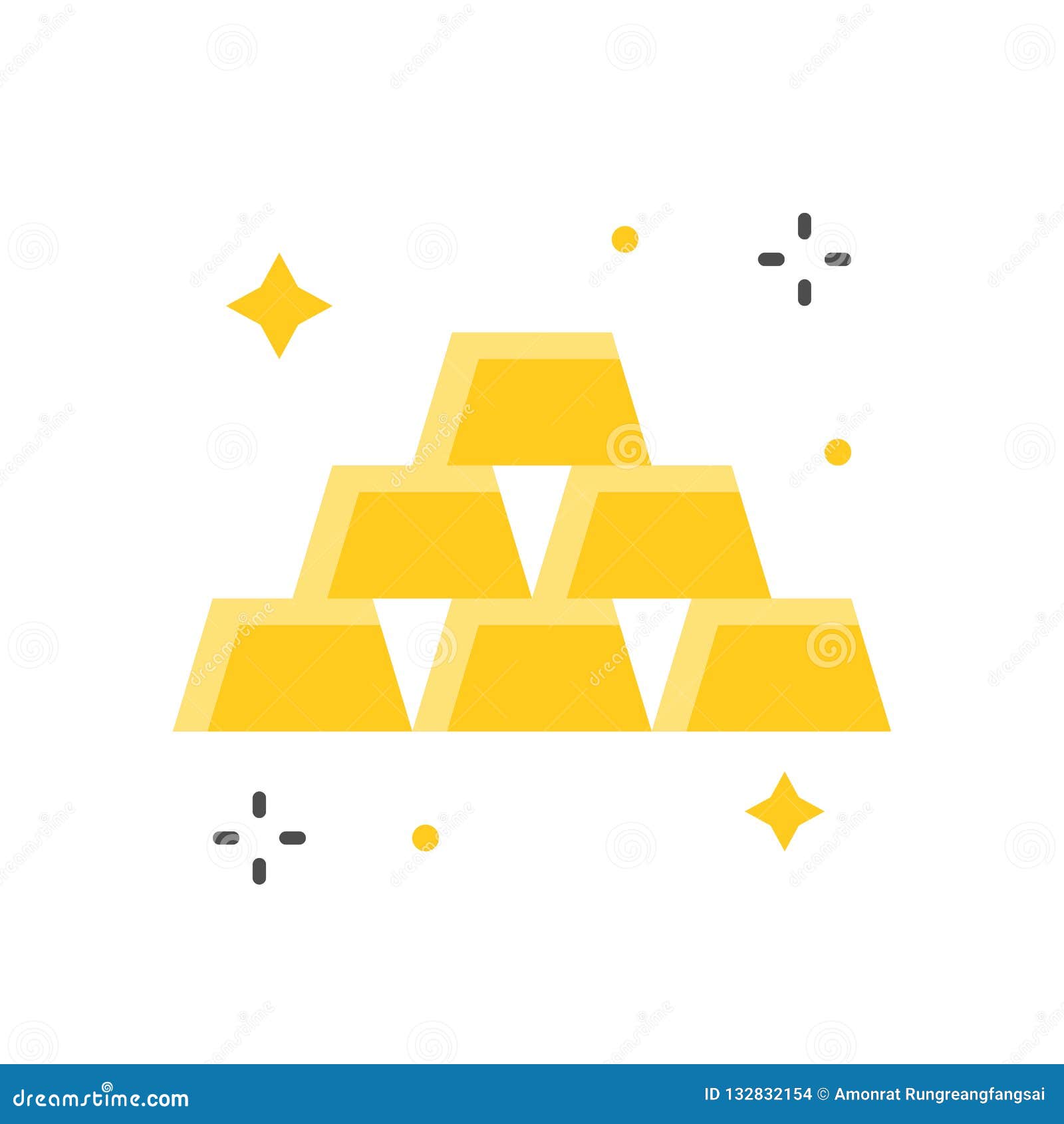 Shiny Gold Bar Vector Icon, Wealth Concept Stock Vector - Illustration ...