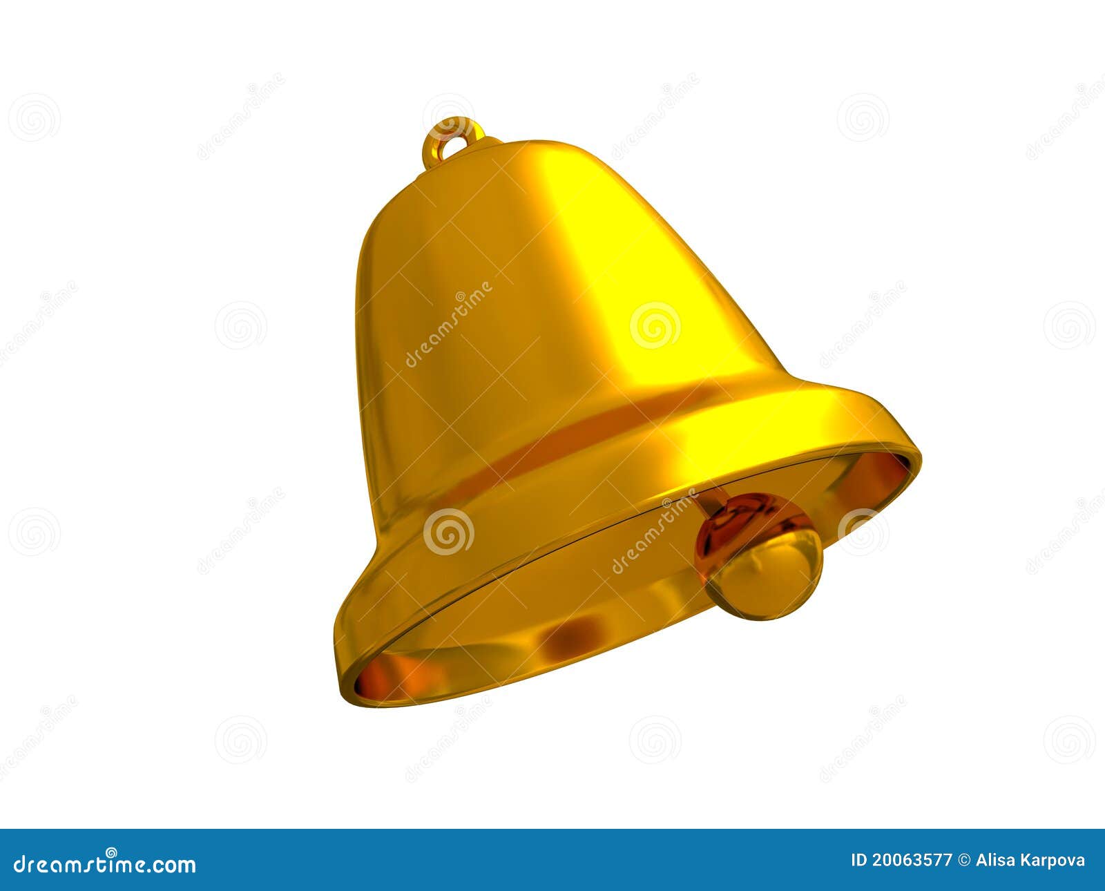 Shiny gold bell isolated stock illustration. Illustration of celebrate ...