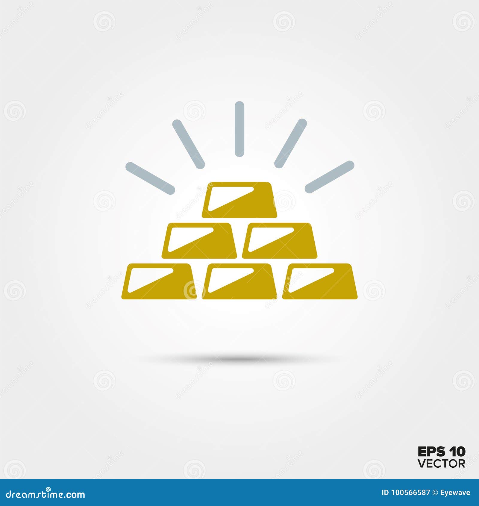 Gold bullions vector icon stock vector. Illustration of gold - 100566587