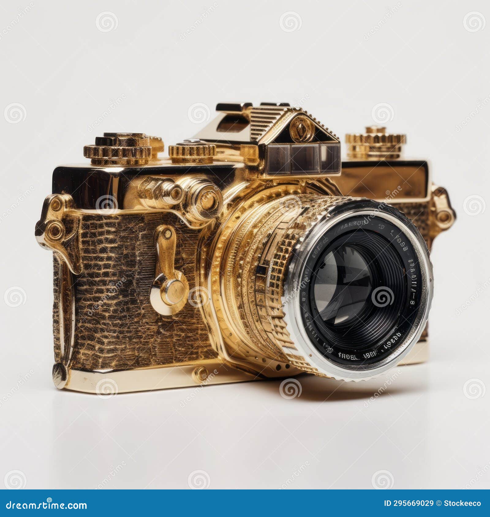 Shiny Gold Camera with Impressionistic Details - Chromepunk Inspired ...