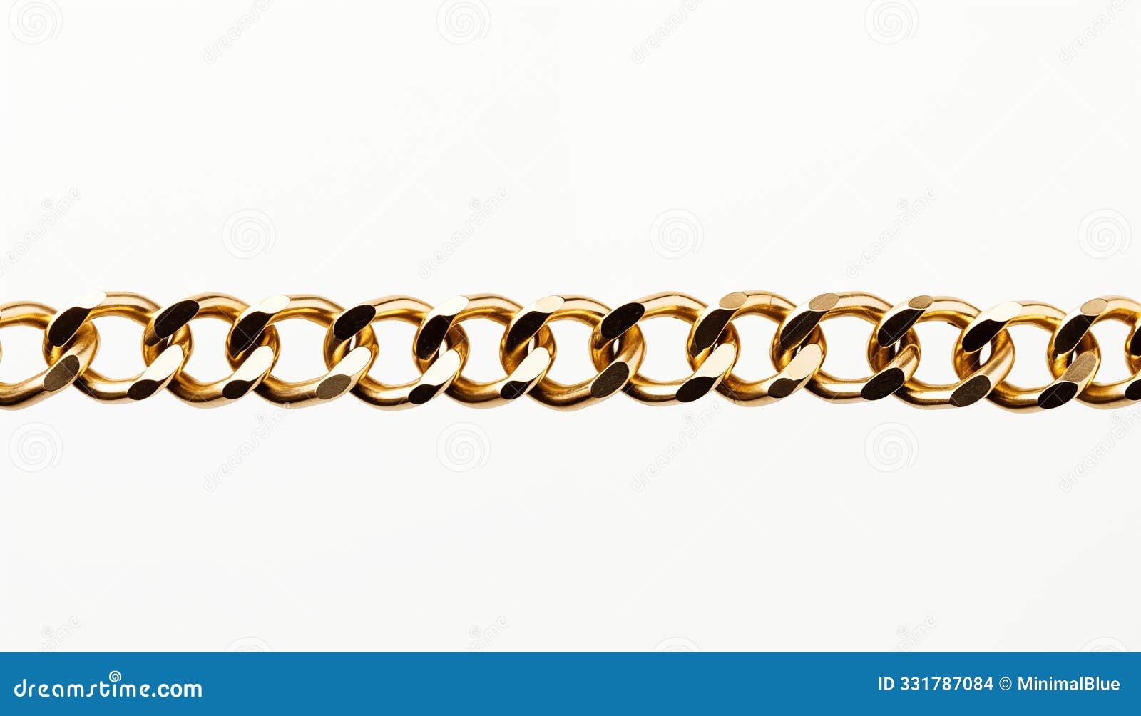Shiny Gold Chain Isolated on White Background Stock Illustration ...