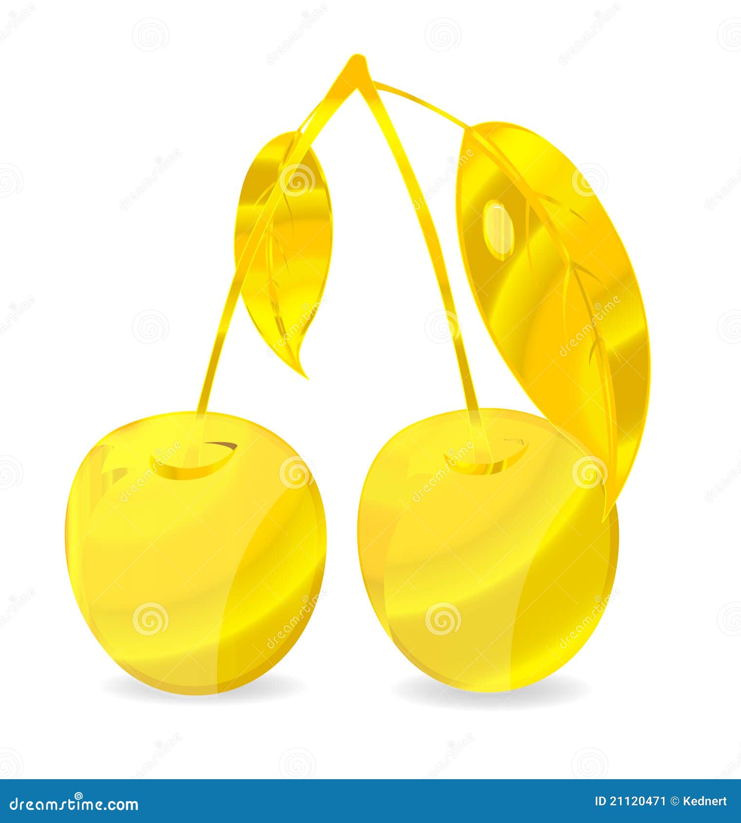 Shiny gold cherry symbol stock image. Image of sweet - 21120471