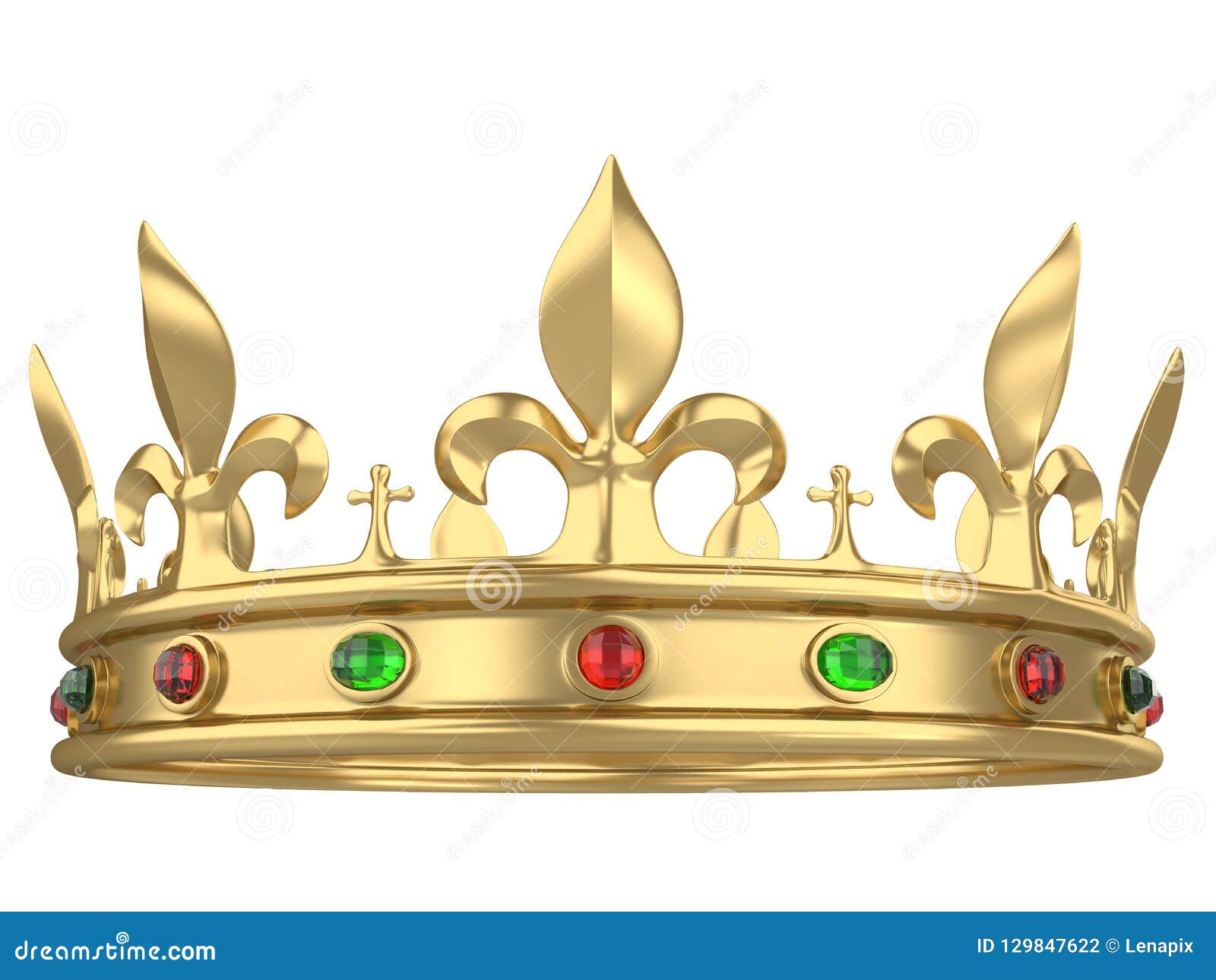 Shiny Gold Crown Decorated with Precious Gems Stock Illustration ...