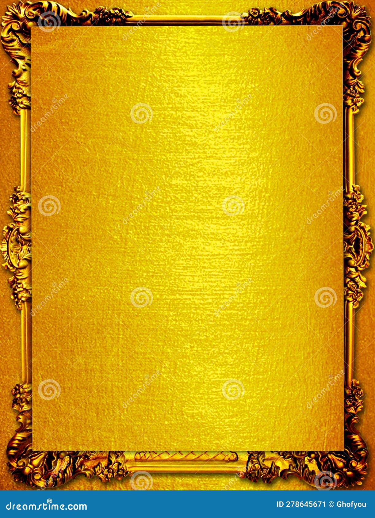 Shiny gold frame stock image. Image of orange, text - 278645671