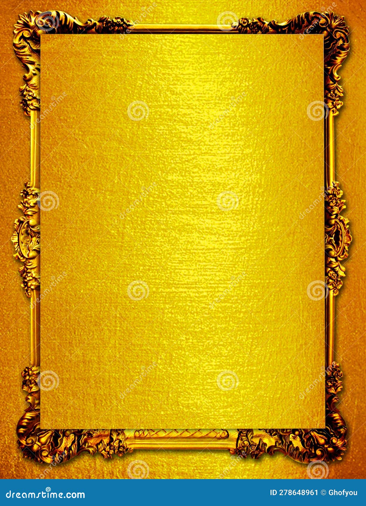 Shiny gold frame stock image. Image of window, metal - 278648961