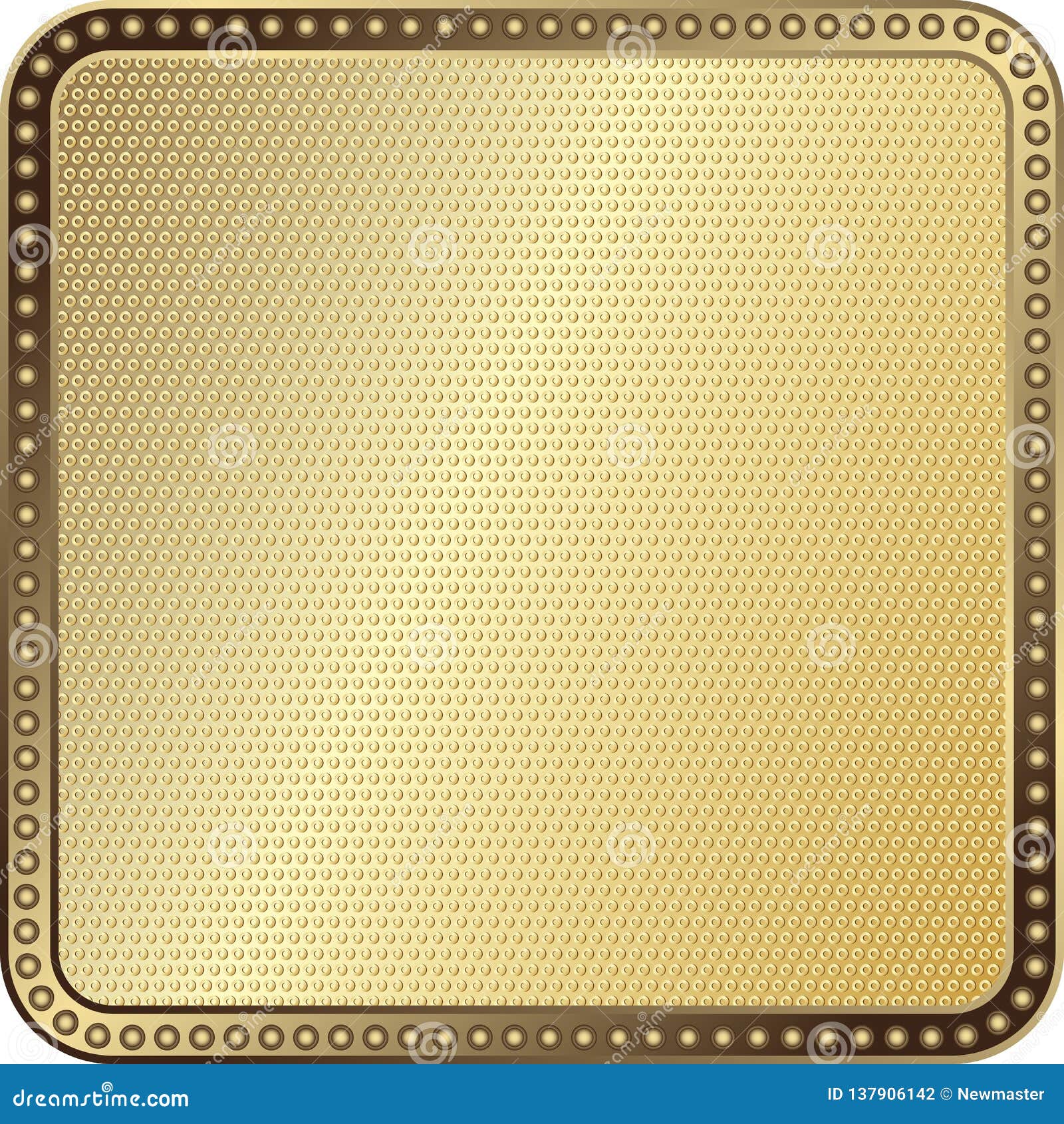 Shiny Gold Gradient Metal Frame with Dotted Pattern Stock Vector ...