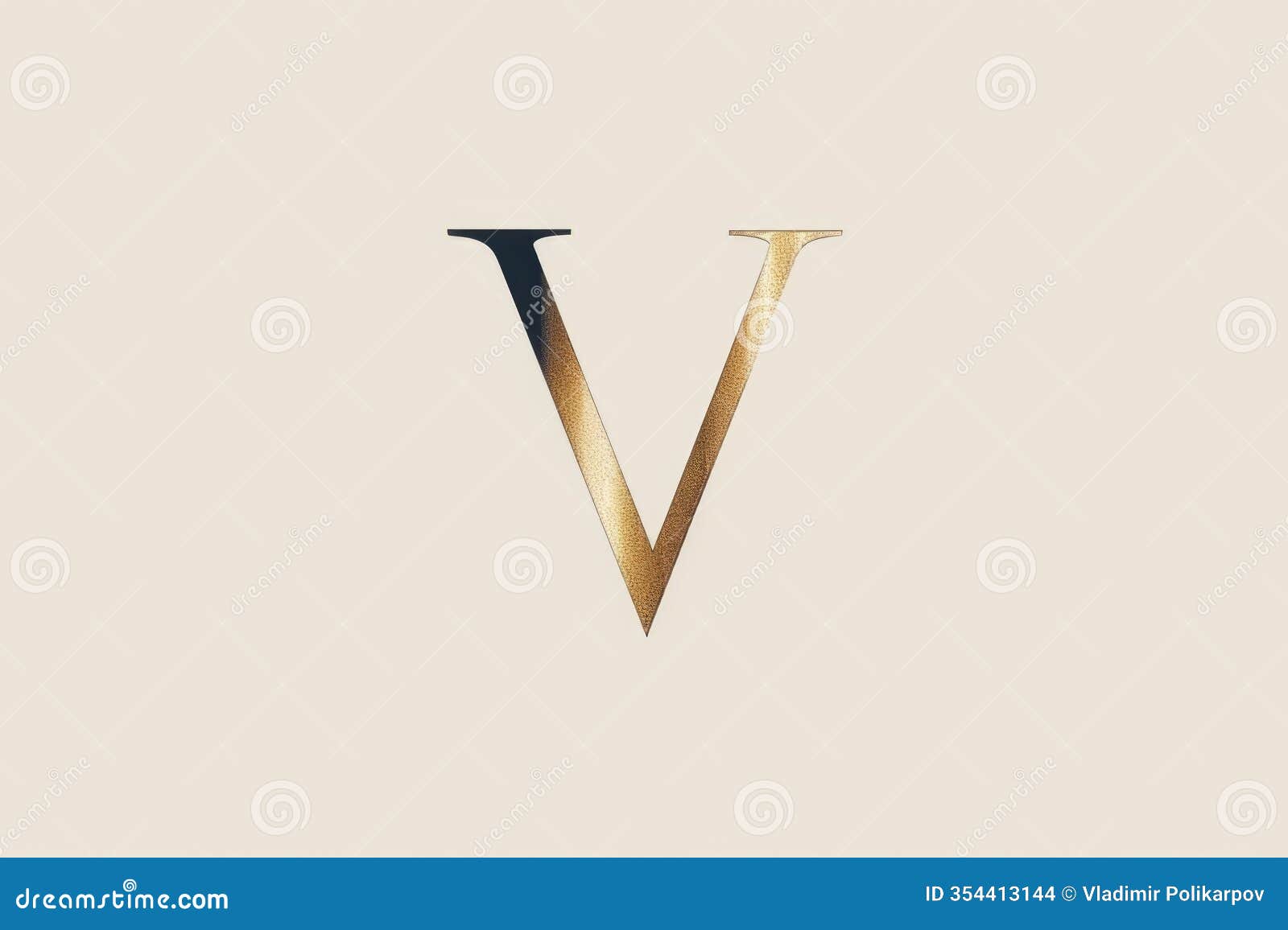 A Shiny Gold Letter V on a Plain White Background. Perfect for Branding ...
