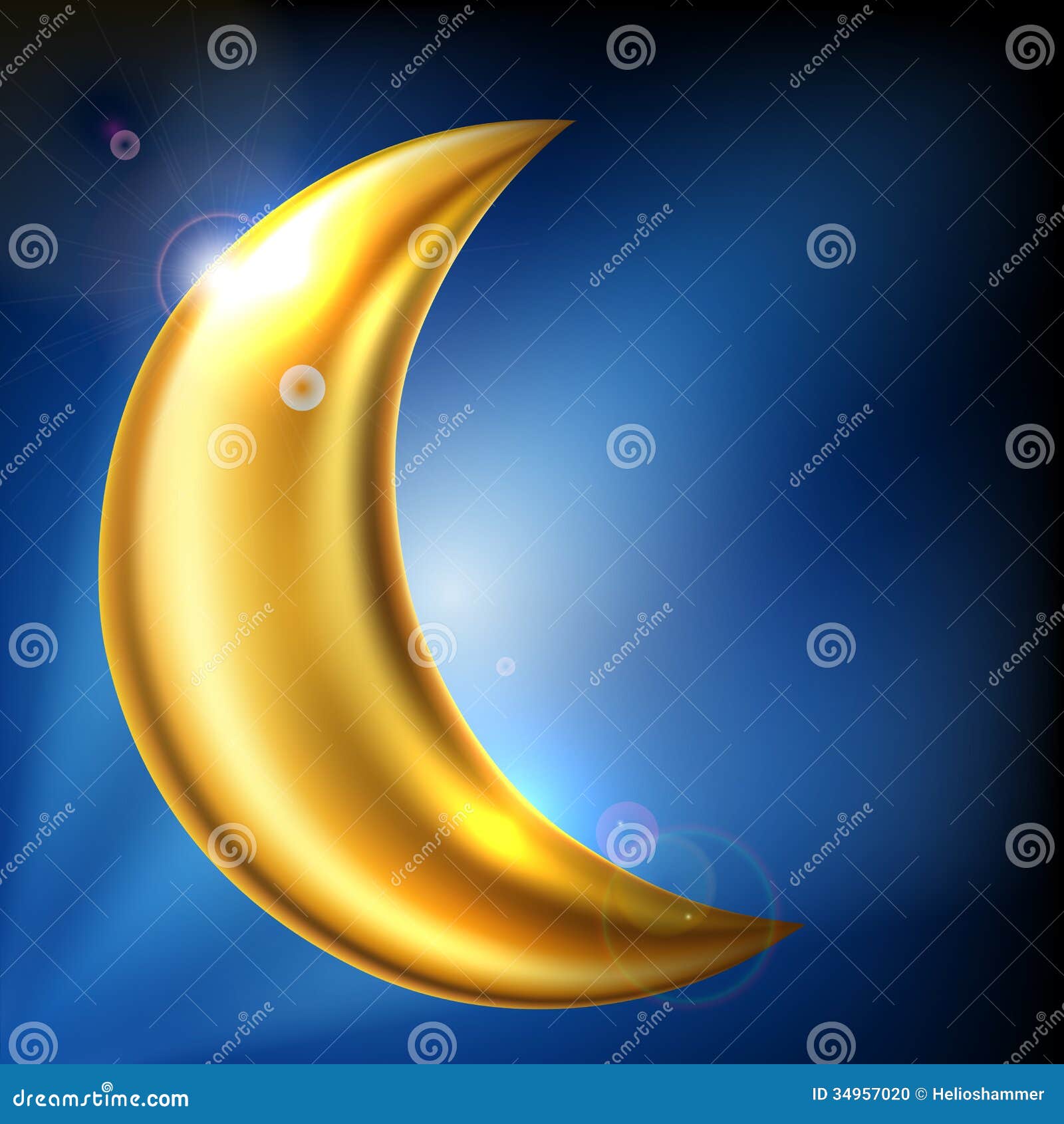 Shiny Gold Moon Stock Photo - Image: 34957020