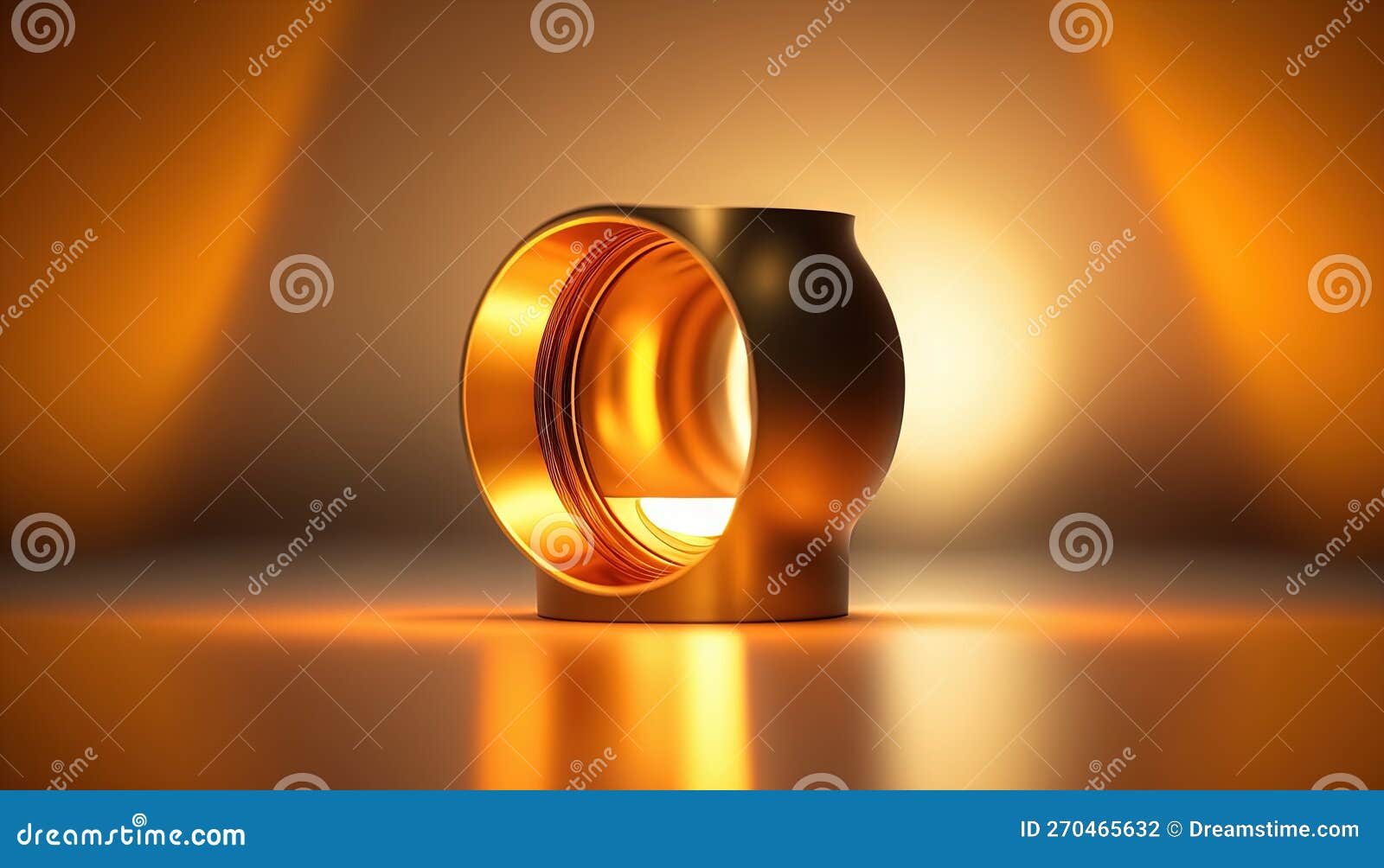 A Shiny Gold Ring with a Light Shining in the Middle of the Ring, on a ...