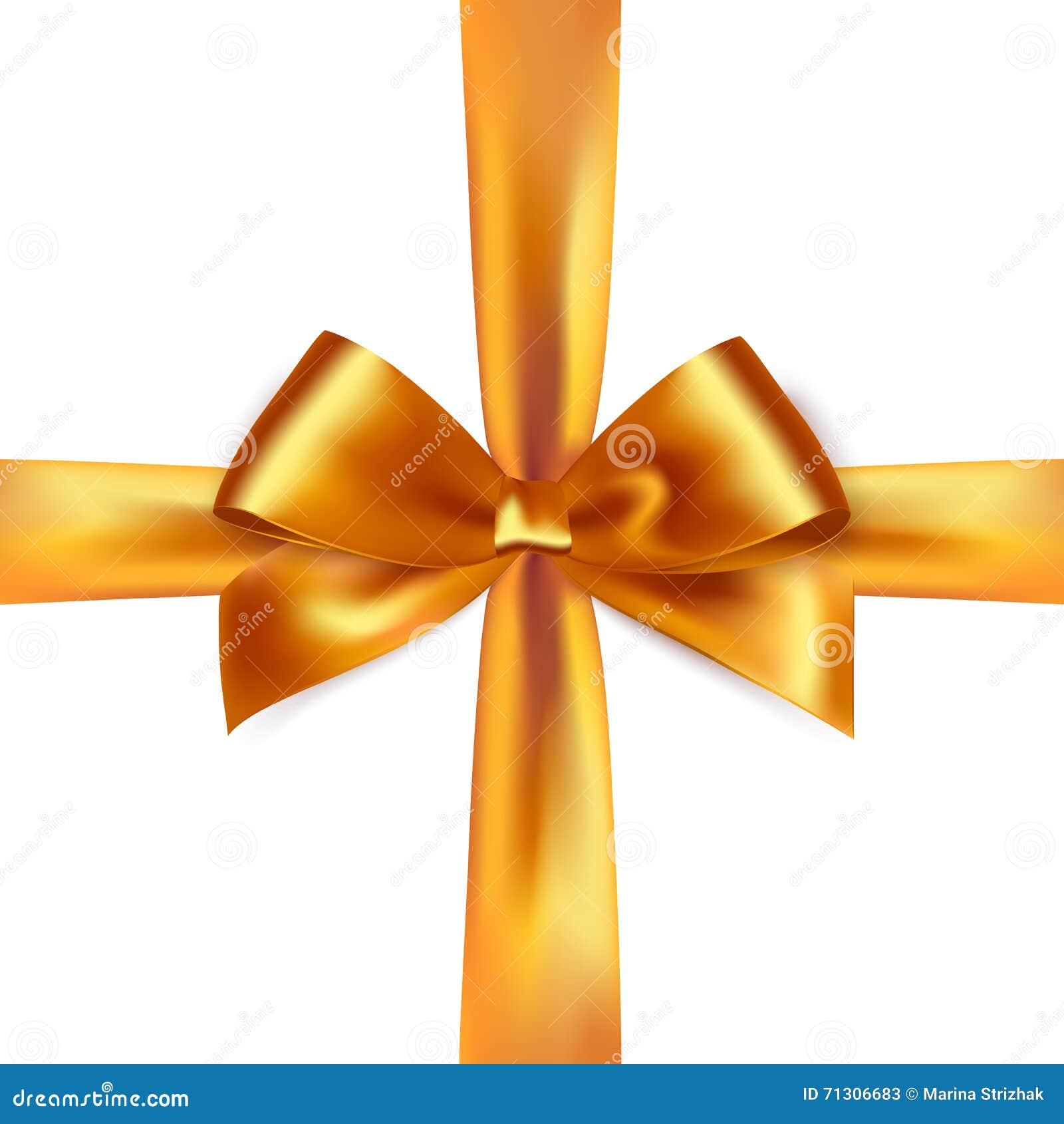 Shiny Gold Satin Ribbon on White Background Stock Vector - Illustration ...