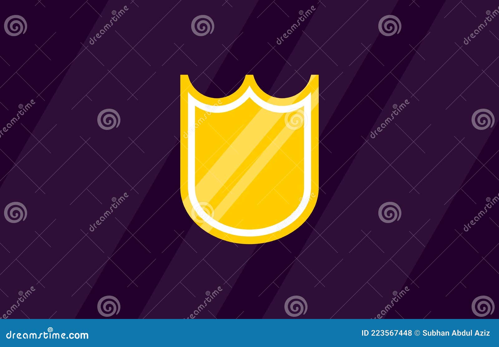Shiny Gold Shield Icon Logo Template Design Vector Stock Vector ...