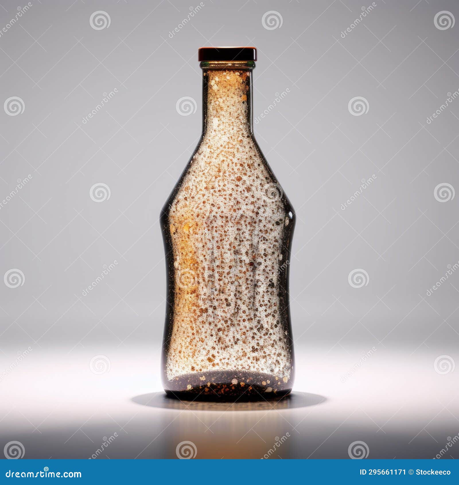 Shiny Gold Speckled Bottle with Bumpy Texture on Solid White Background ...