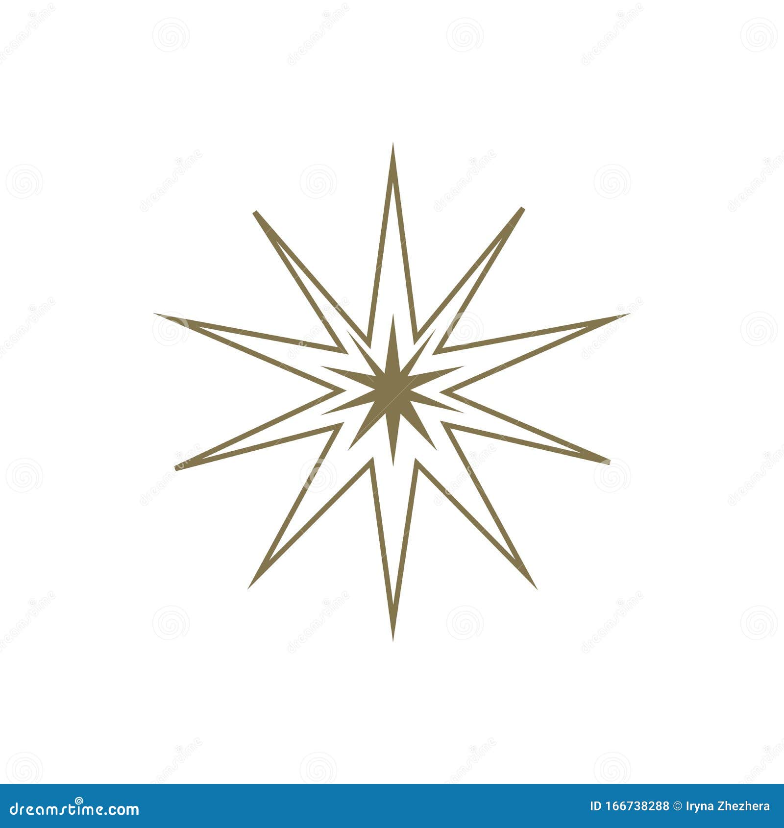 Shiny Gold Star. Form of First. Illustration for Design on White ...