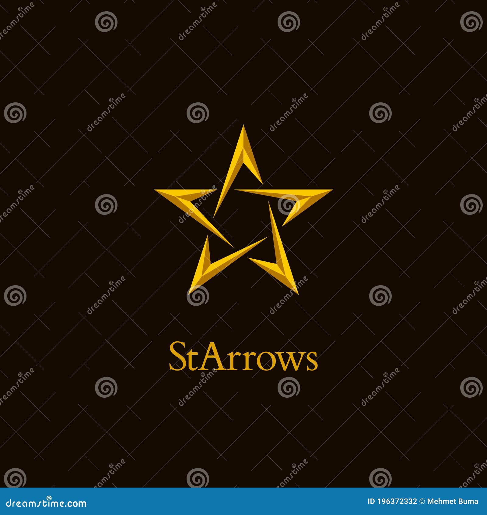Shiny Gold Star Logo stock illustration. Illustration of pentagon ...